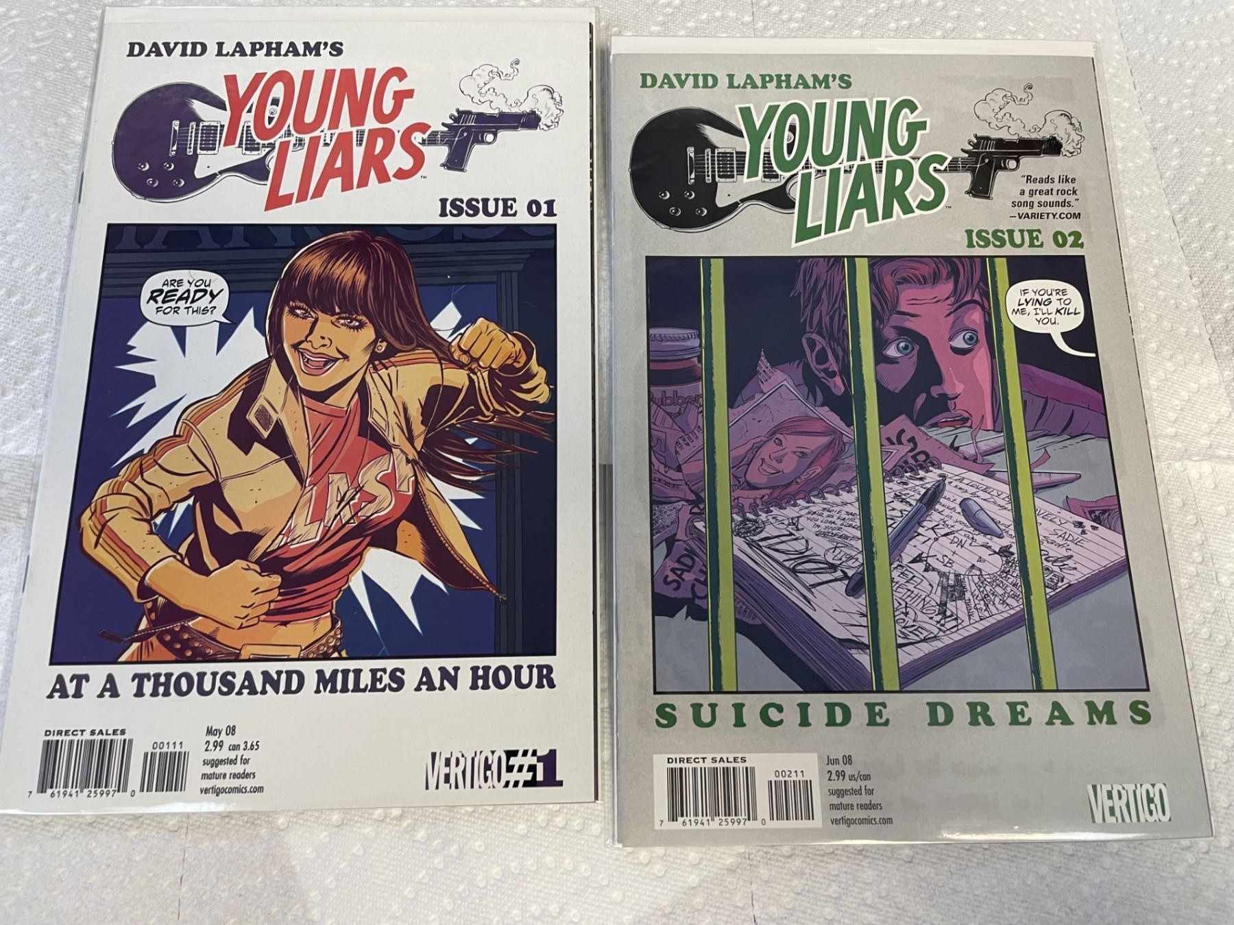 VERTIGO Comics Young Liars Issues No1 and No 2