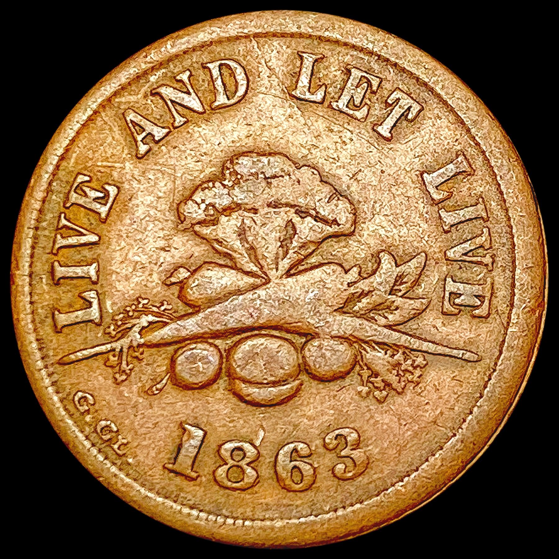 1863 Civil War Coin LIGHTLY CIRCULATED