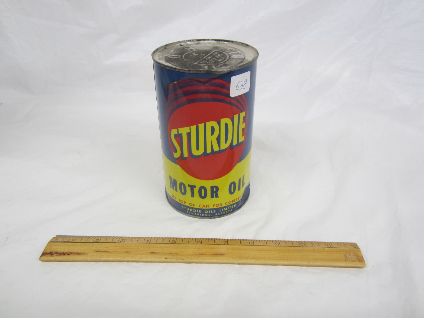Rare Vintage Sturdie Motor Oil Lethbridge Alberta - Schmalz Auctions