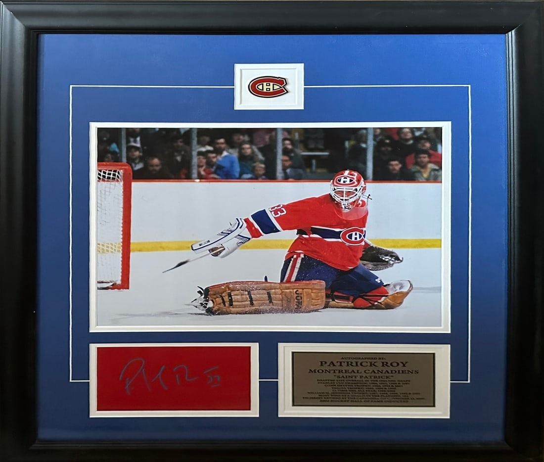 Montreal Canadiens Patrick Roy Picture Signed on Plexiglass
