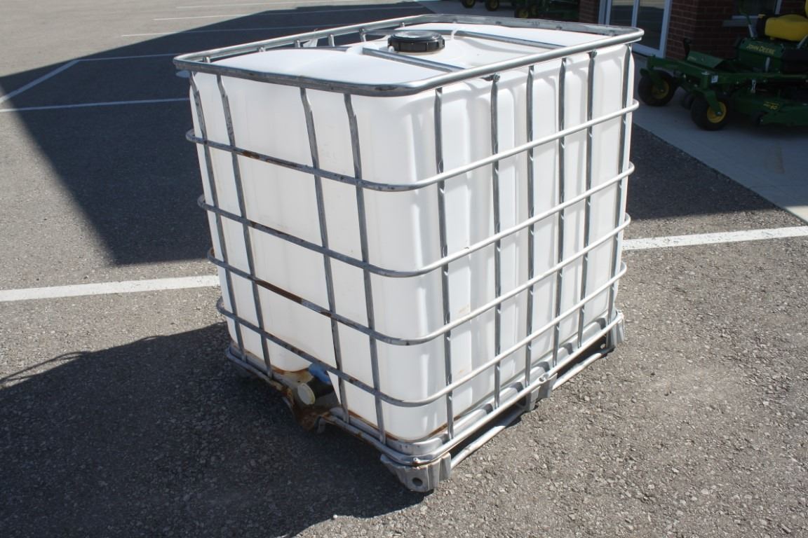 plastic tote in steel cage