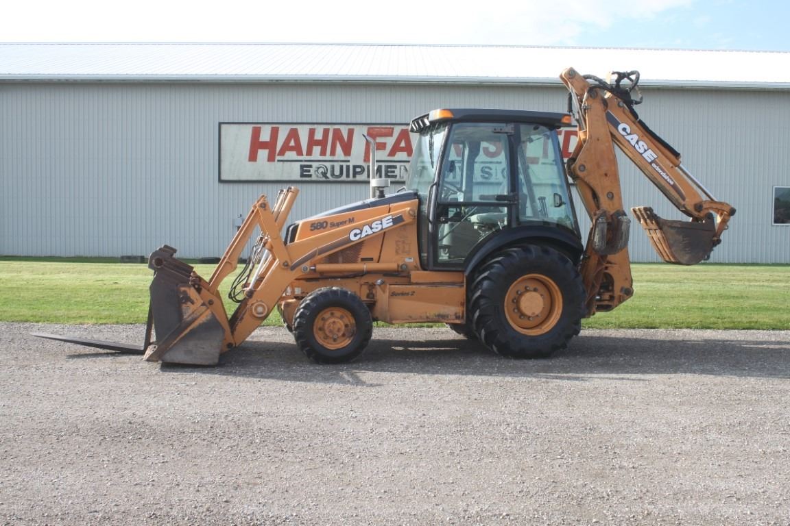 Case 580 Super M 4wd backhoe loader, cab, Ride Control
