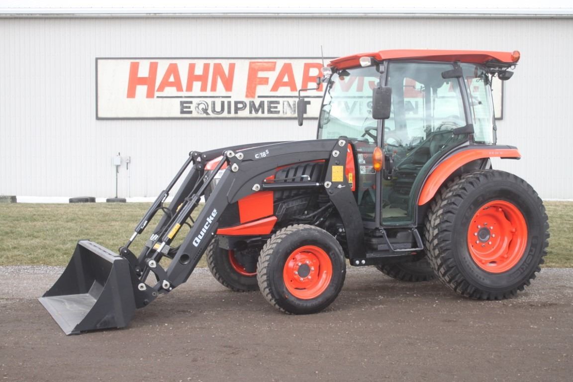 Kubota L6060 4wd tractor, cab, air, Hydro, New Alo C18S SL loader, 1535 ...