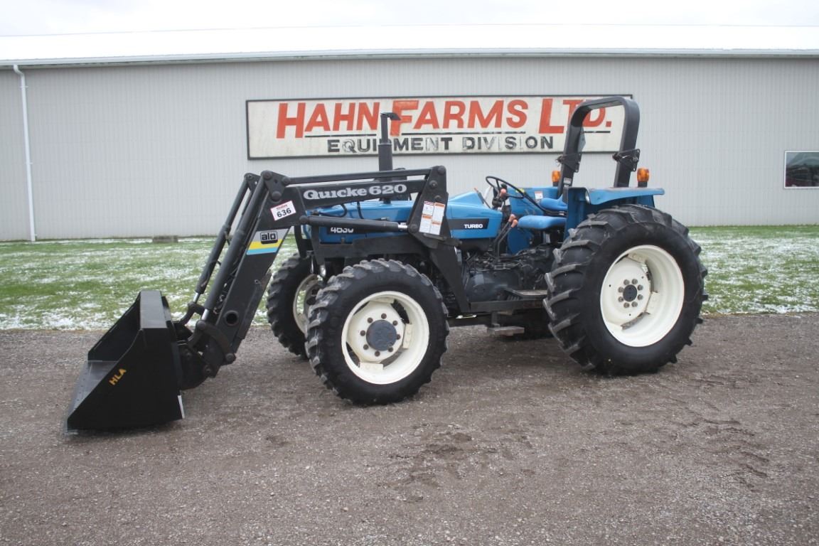 New Holland 4630 Turbo 4wd tractor, Alo 620 SL loader, 4029 hours