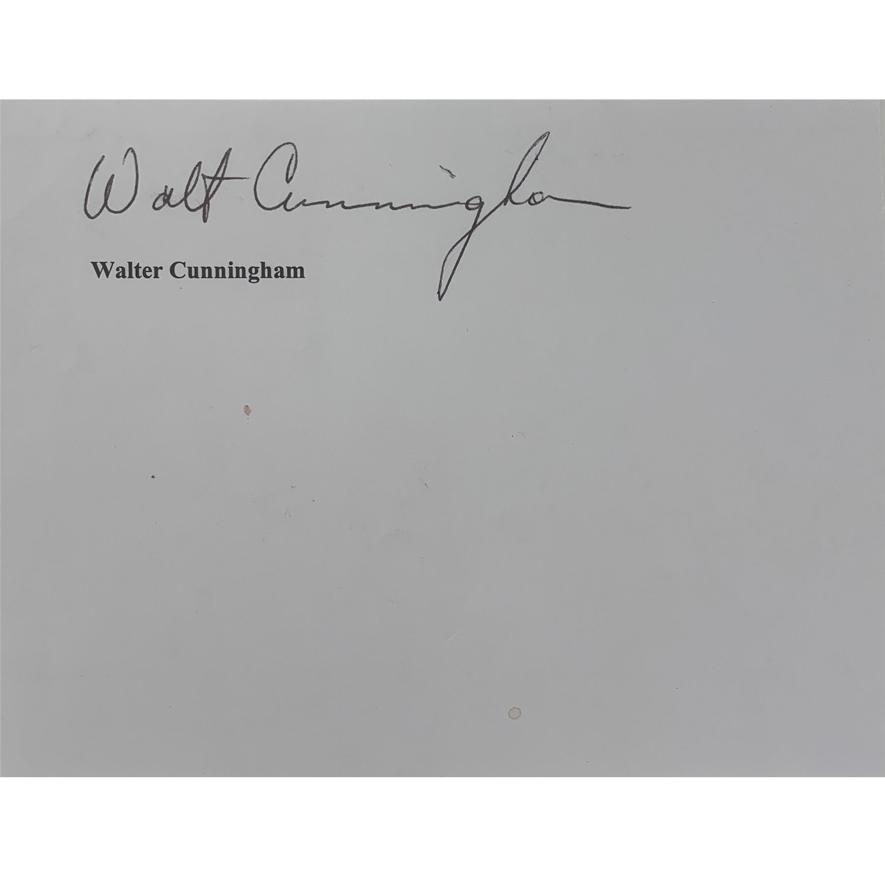 Apollo 7 Astronaut Walter Cunningham original signature