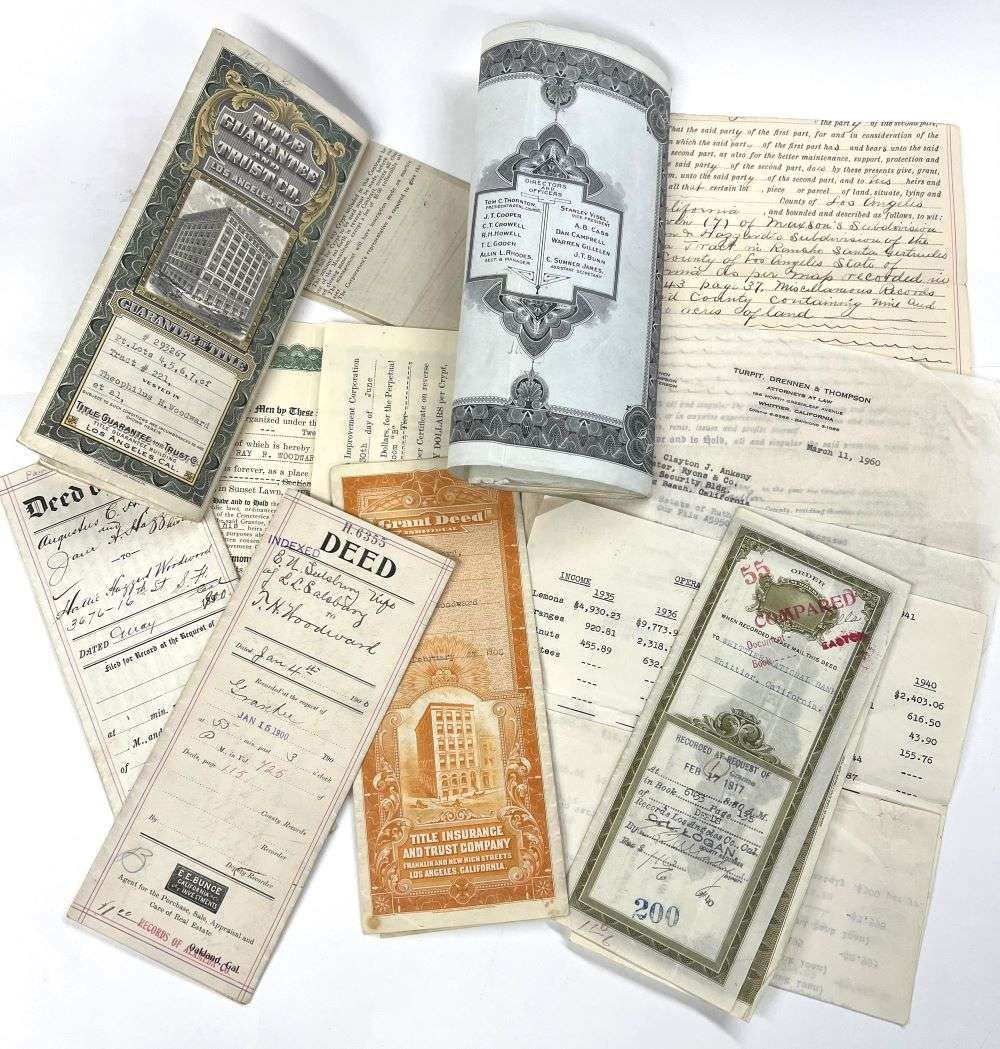 1900-1960 Historic Vintage California Documents