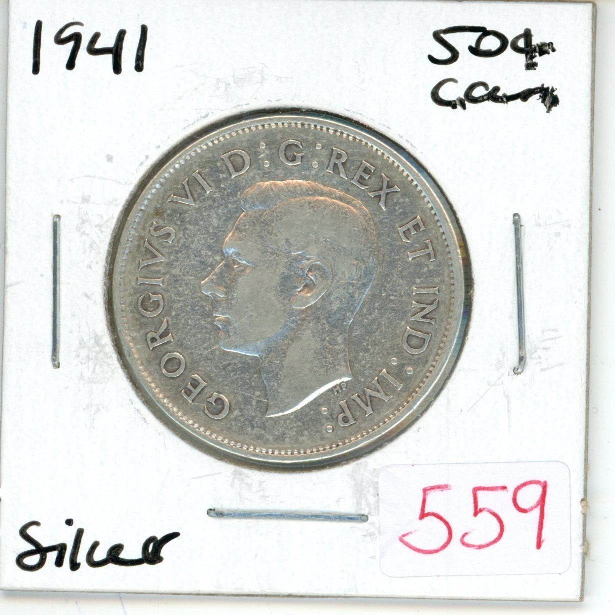 1941 Canadian silver 50 cent coin - Schmalz Auctions