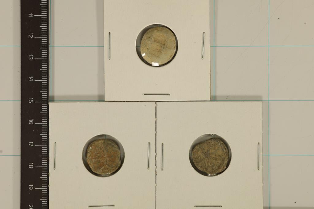 3-ANCIENT 2 MEDIEVAL CLAY & LEAD MOLDED COIN SIZED