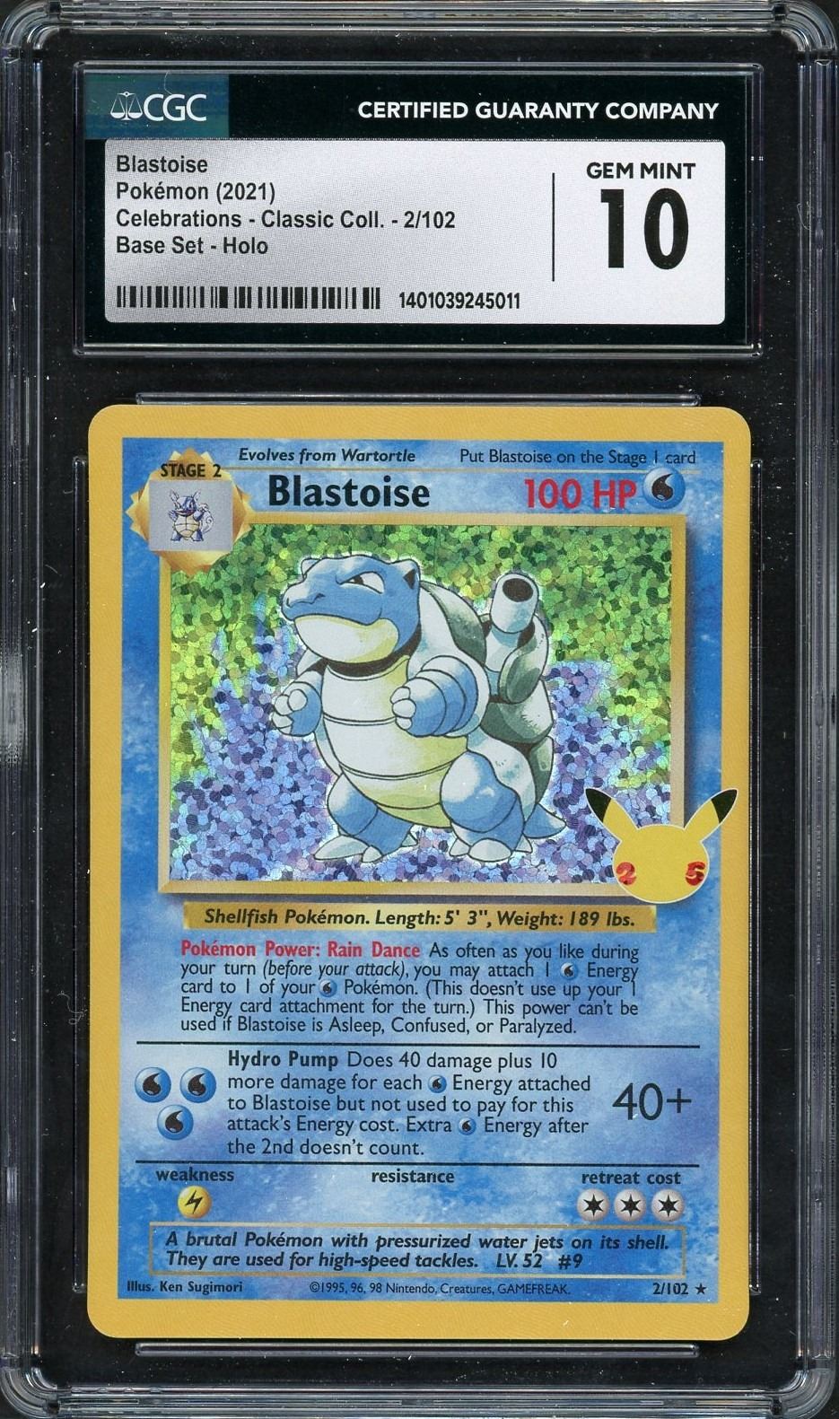 2021 Pokémon Blastoise - Celebrations classic collection - CGC 10