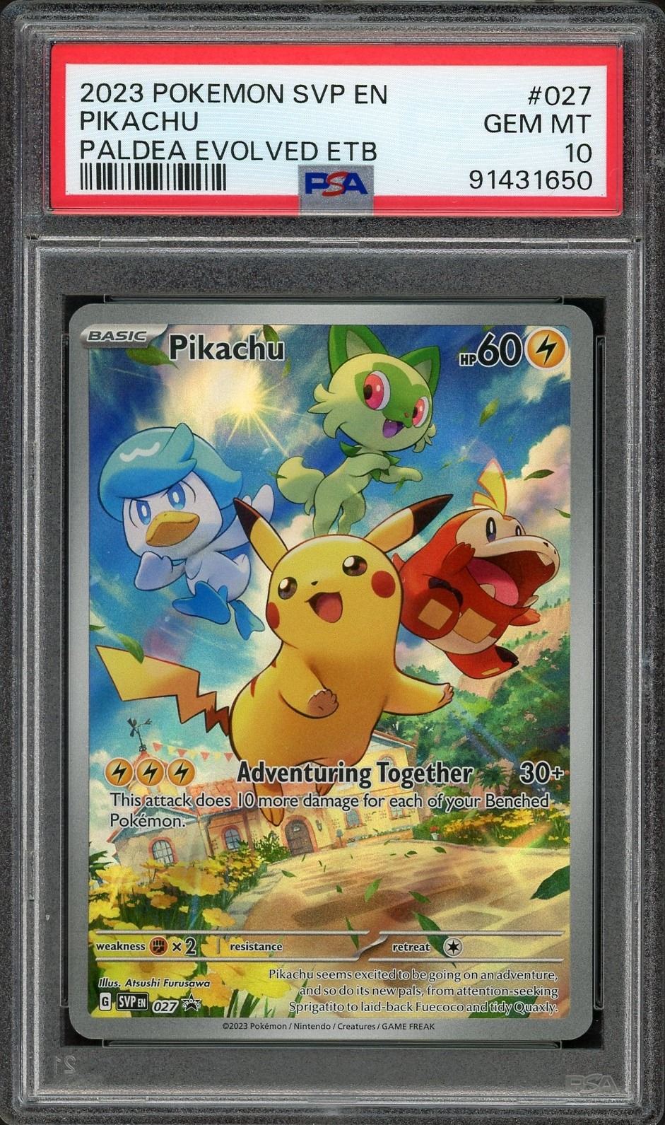 2023 Pokémon Pikachu Promo - Paldea Evolved ETB - PSA 10