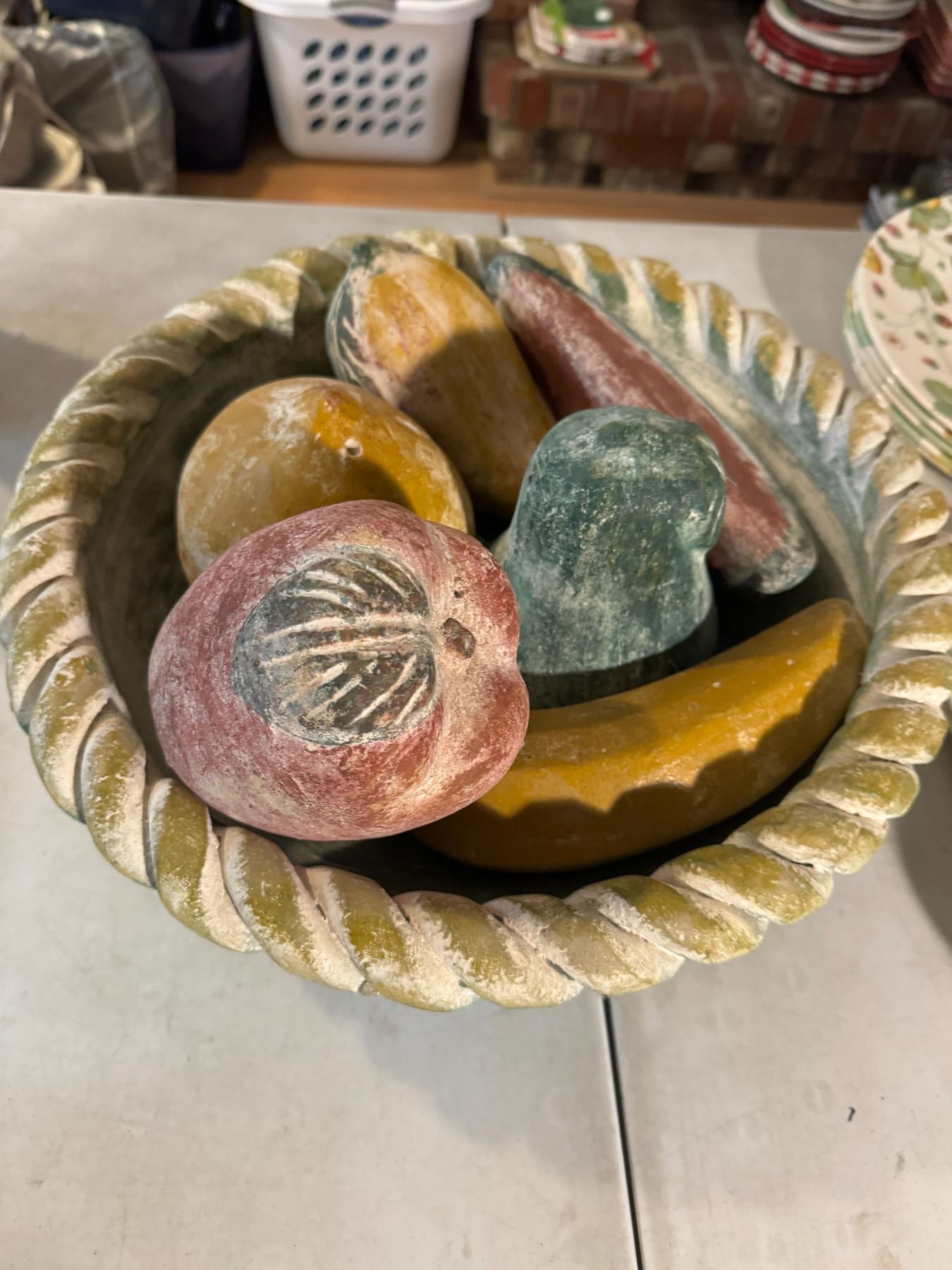 Pottery fruit bowl