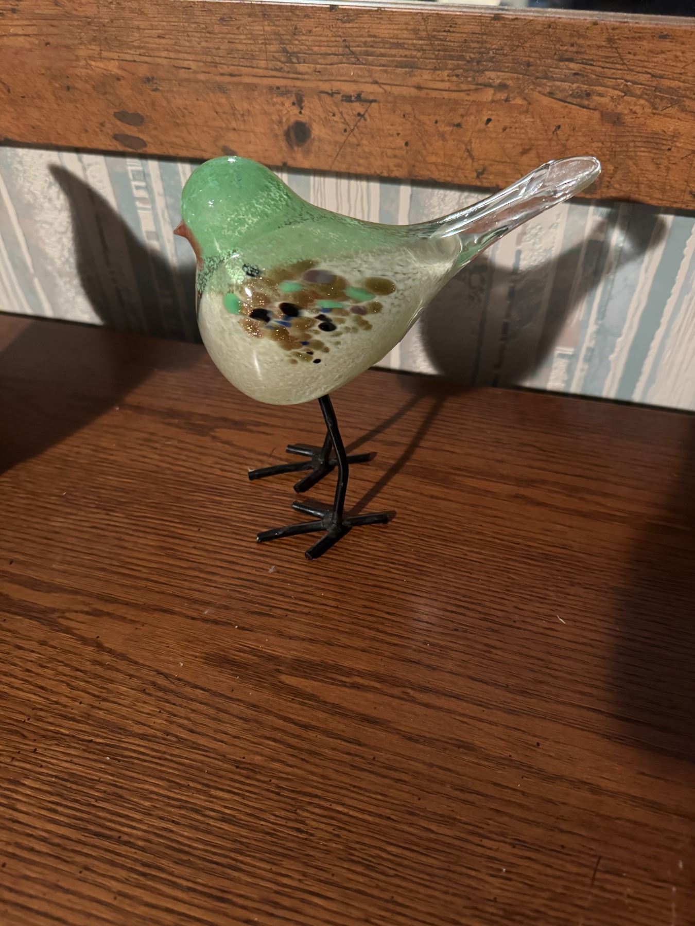 Glass bird decor