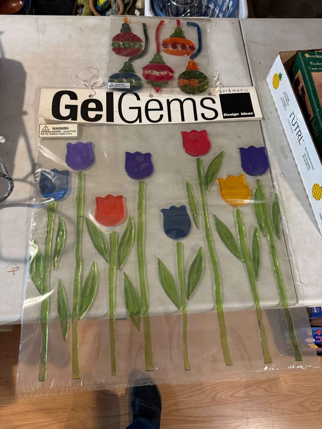 Gel gems window clings