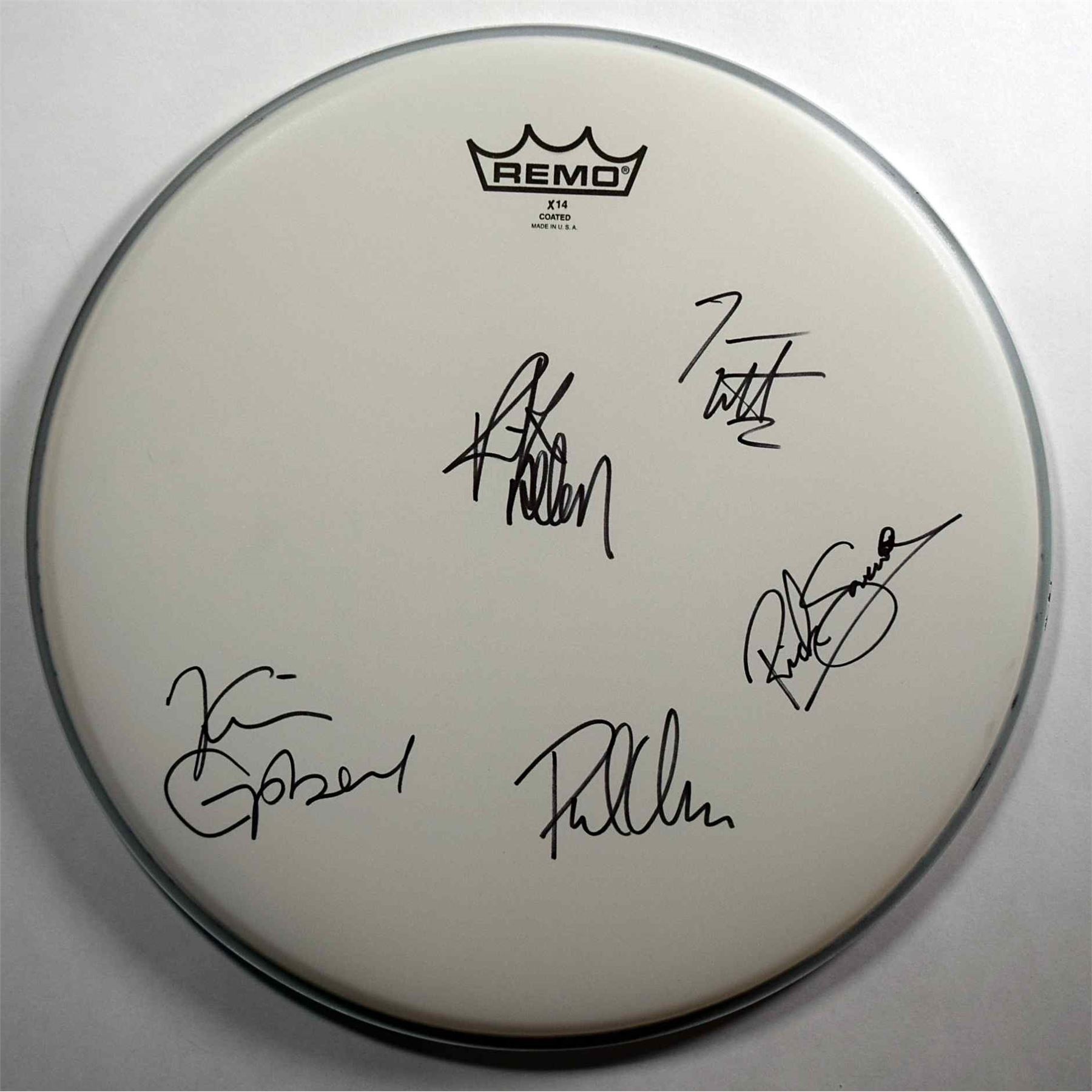 Def Leppard signed drum head