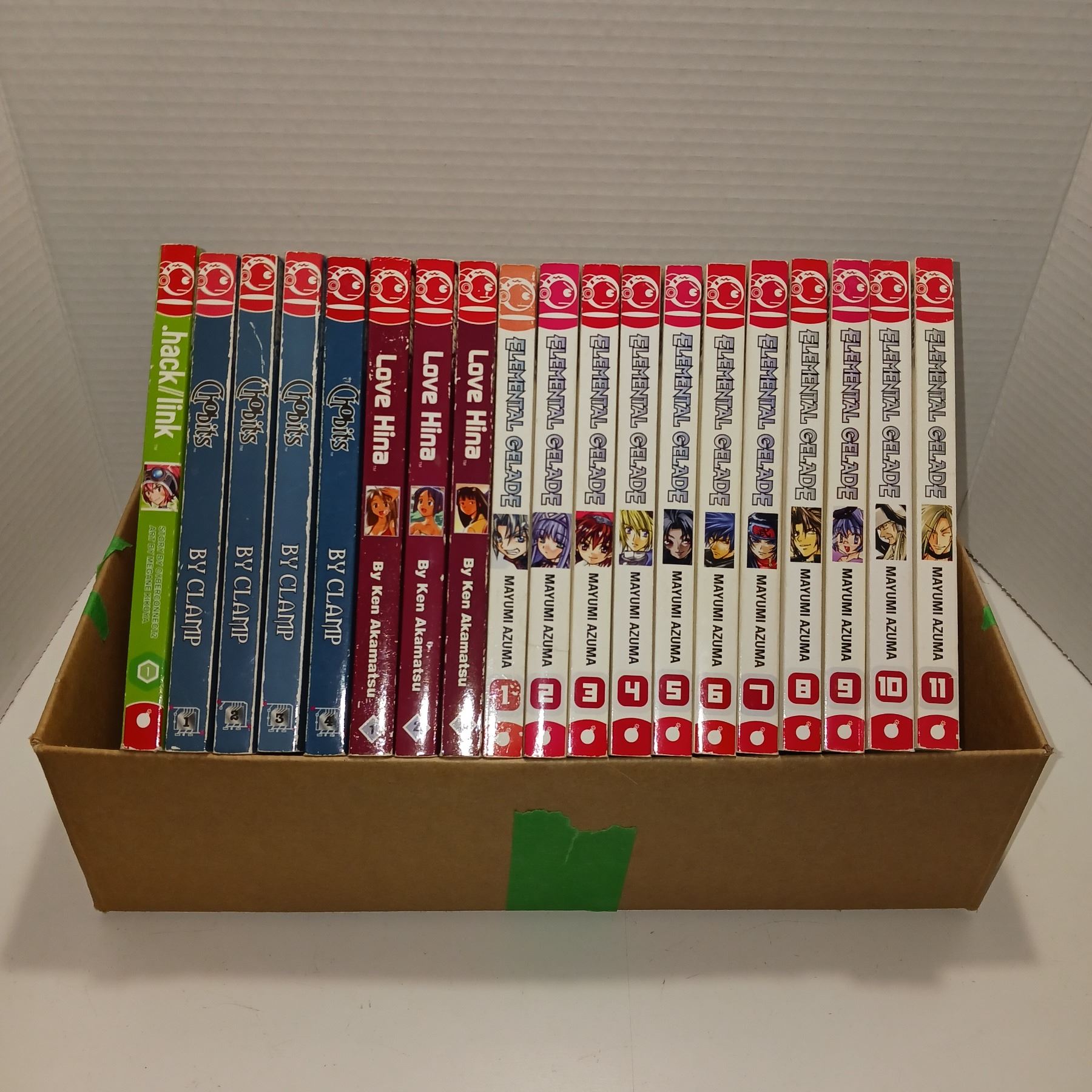 Lot Of 19 Manga, Hack/link, Chobits, Love Hina & Elemental Gelade