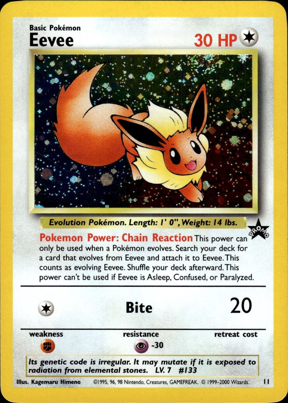 2000 Pokémon Black Star Eevee-Holo