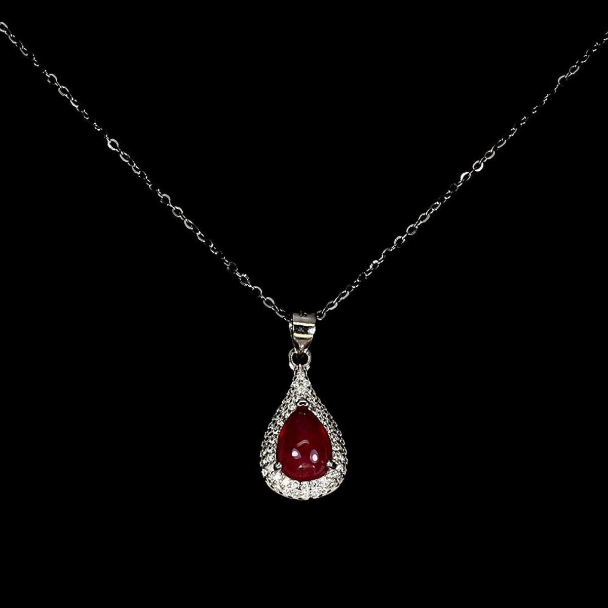 Natural Pigeon Blood Red Ruby Necklace