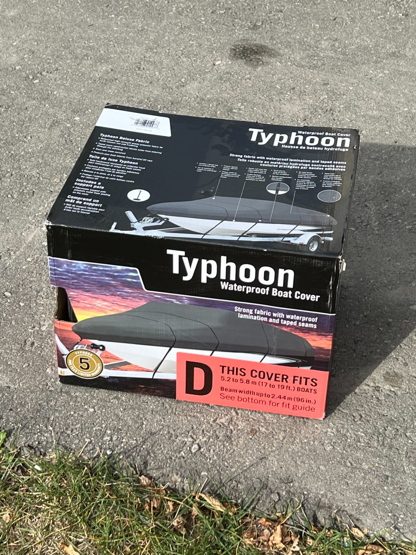 Typhoon Waterproof Boat Cover - see photos for size and details