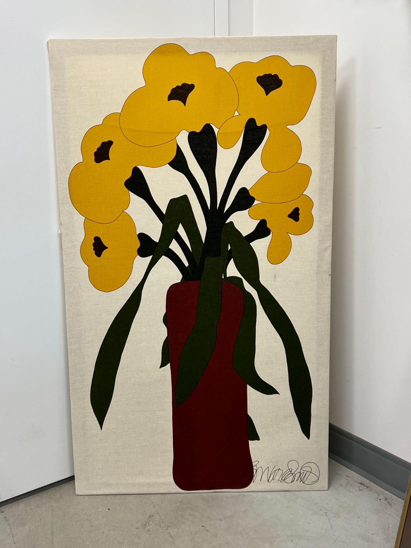 Large Howard Smith Textile Art 48x28" - see all photos (some light marks)