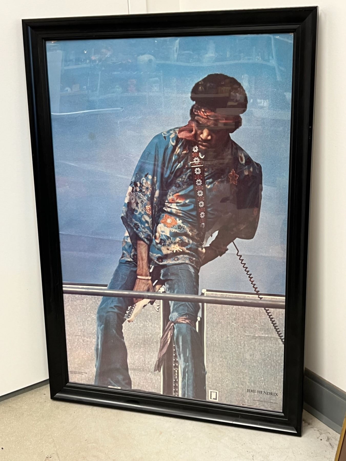 Framed Jimi Hendrix Poster - Larger 37x25.5" - see photos, poster has ...