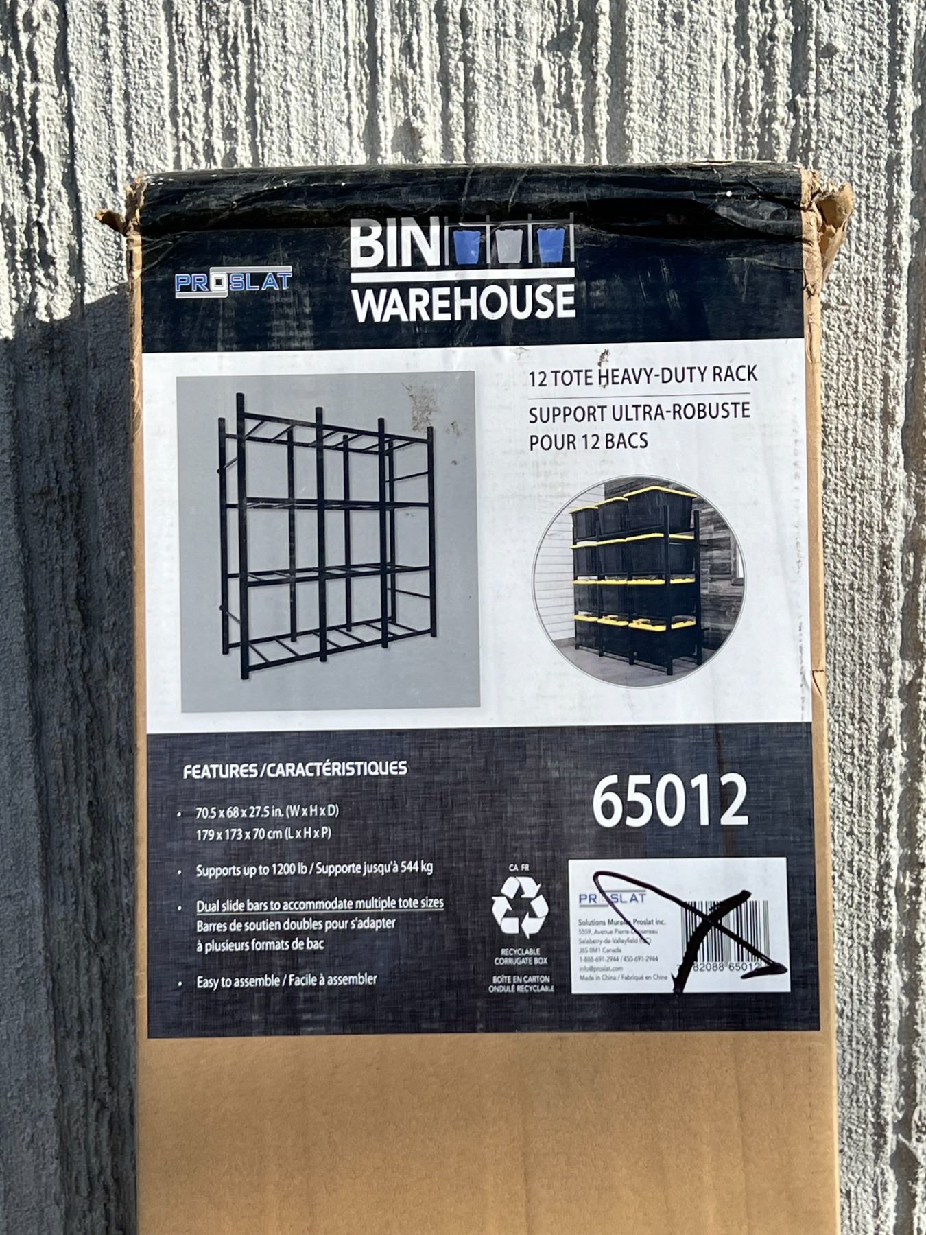Bin Warehouse Heavy Duty 12 Tote Storage Rack - looks new in box - see ...