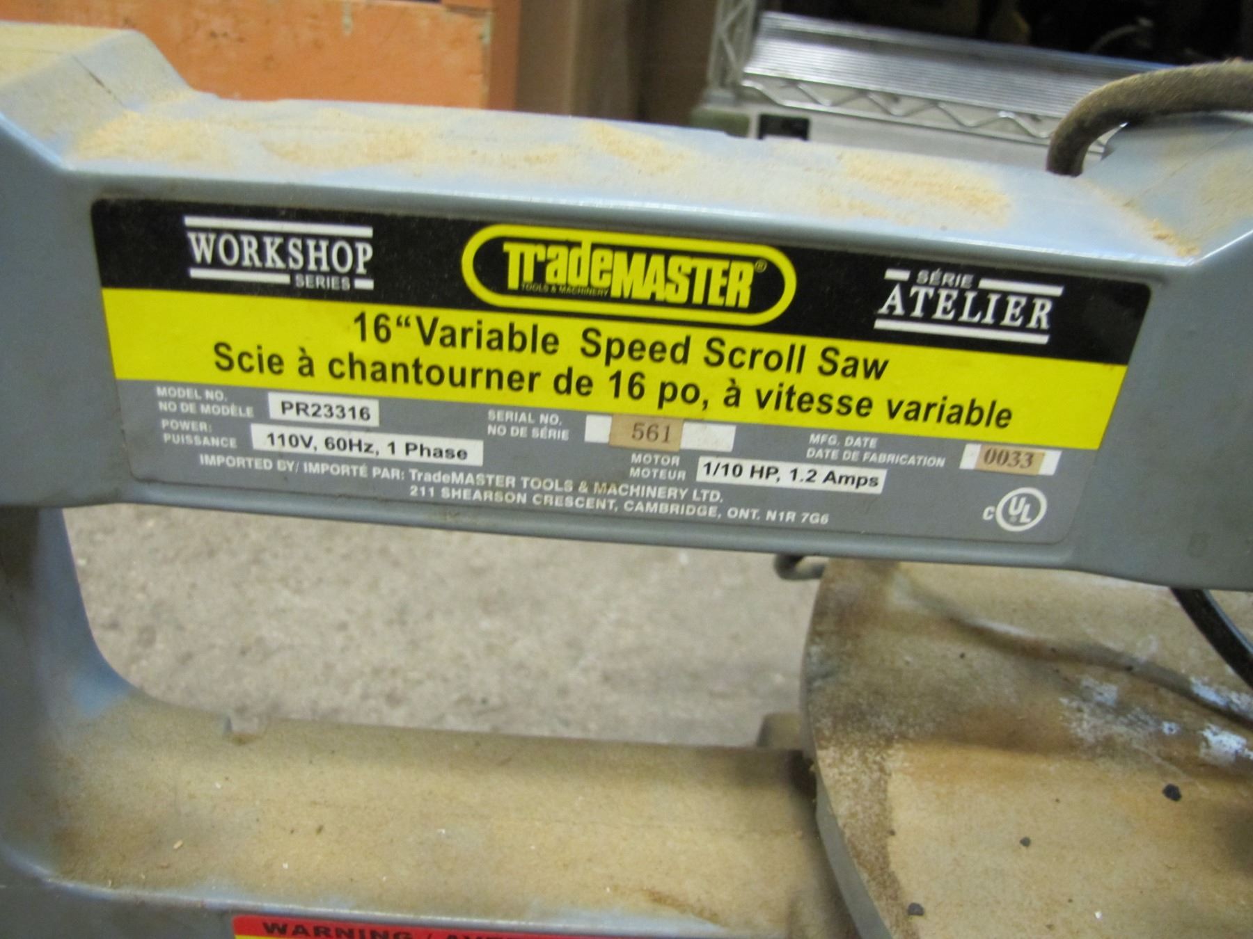 trademaster 16 inch variable speed scroll saw