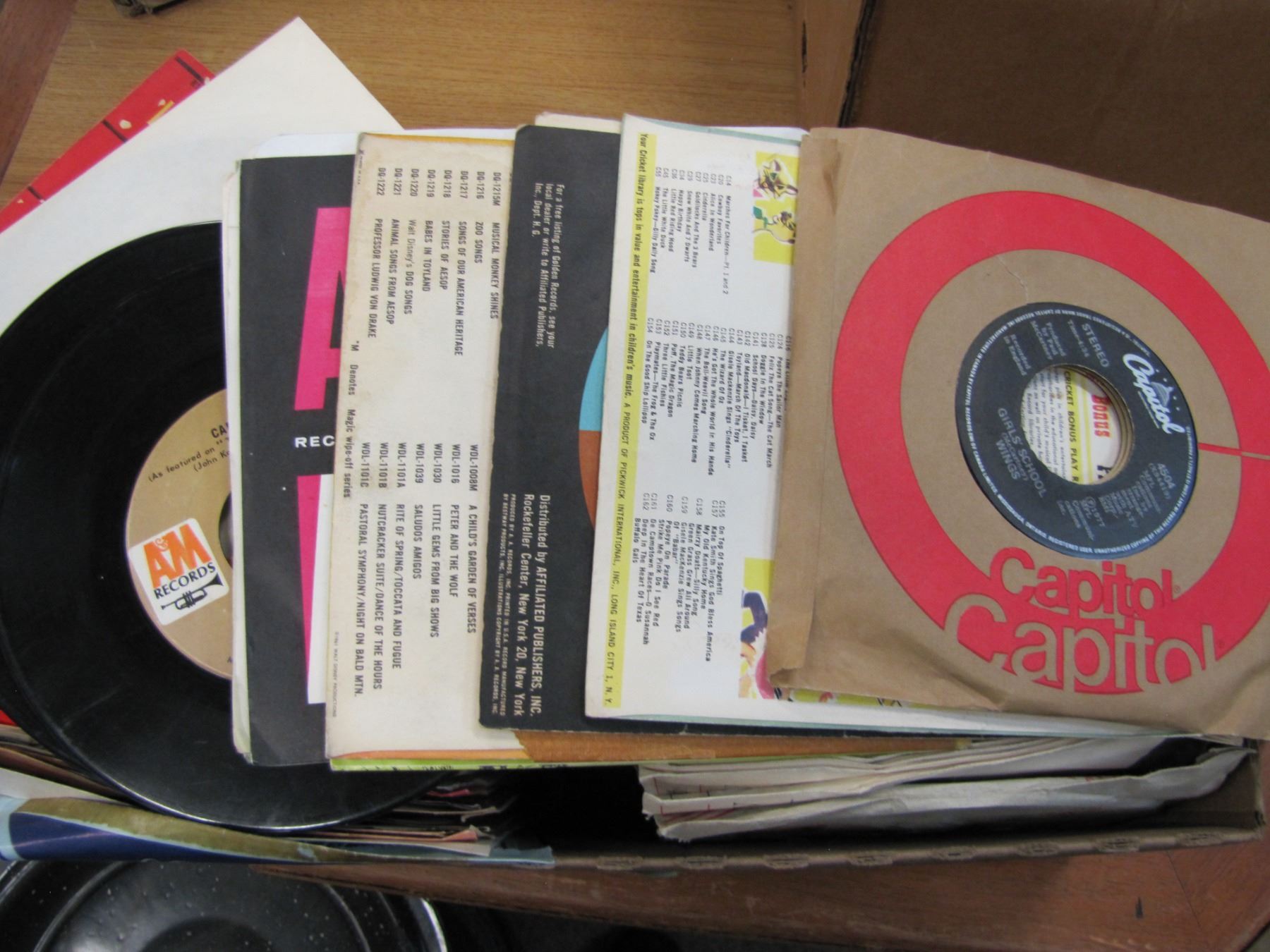 box of 45 rpm records