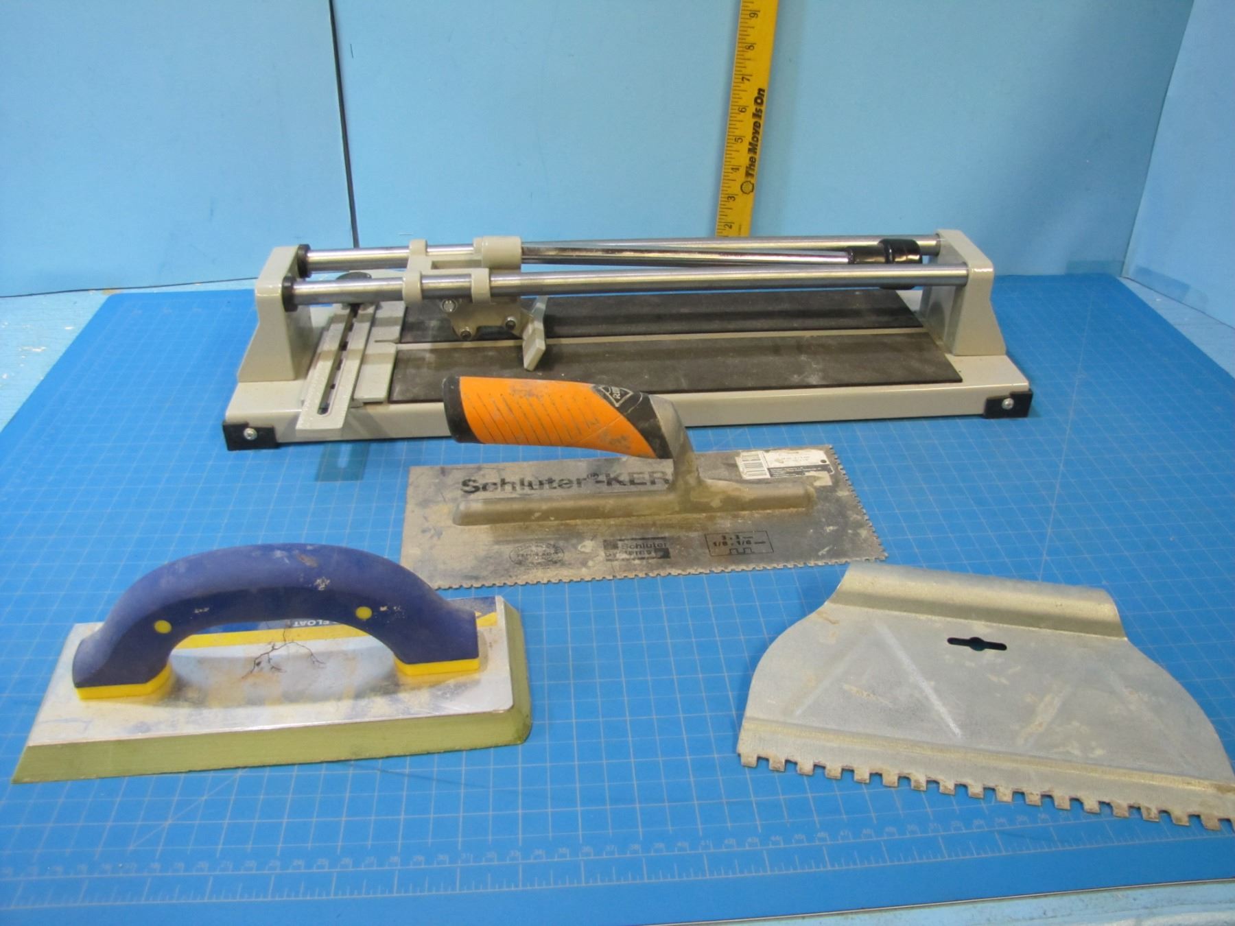 Tile cutting tool and grouting tools