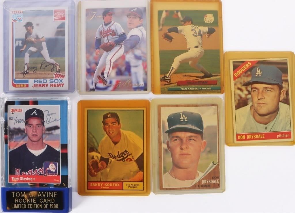 ASSORTED SIGNED/ RARE LEGENDS BASEBALL CARDS - (7)