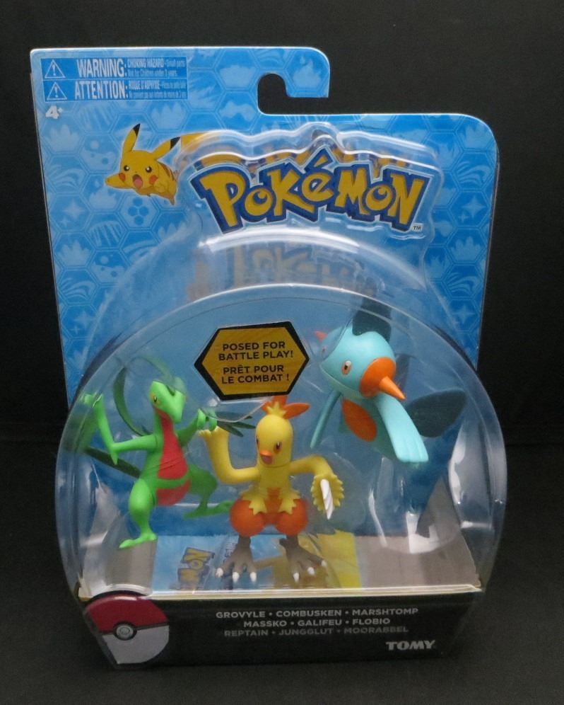 New Pokemon Battle Play Action Figures Grovyle, Combusken & Marshtomp