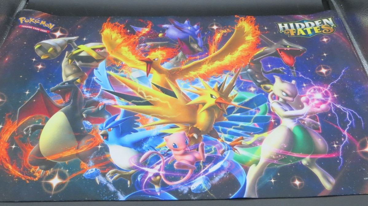 New Pokemon TCG Hidden Fates Play Mat Playmat Charizard Moltress Mewtwo