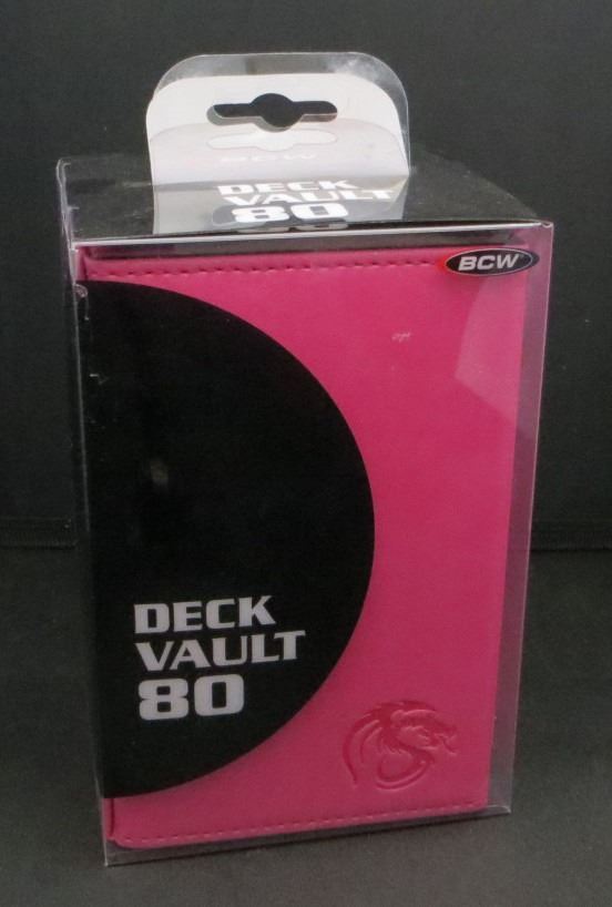New BCW Pink 80 Card Leatherette Deck Box