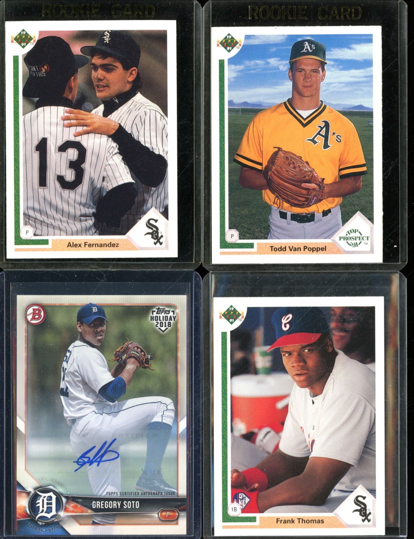 4 Baseball Cards Frank Thomas, Alex Fernandez, Todd Van Poppel ...