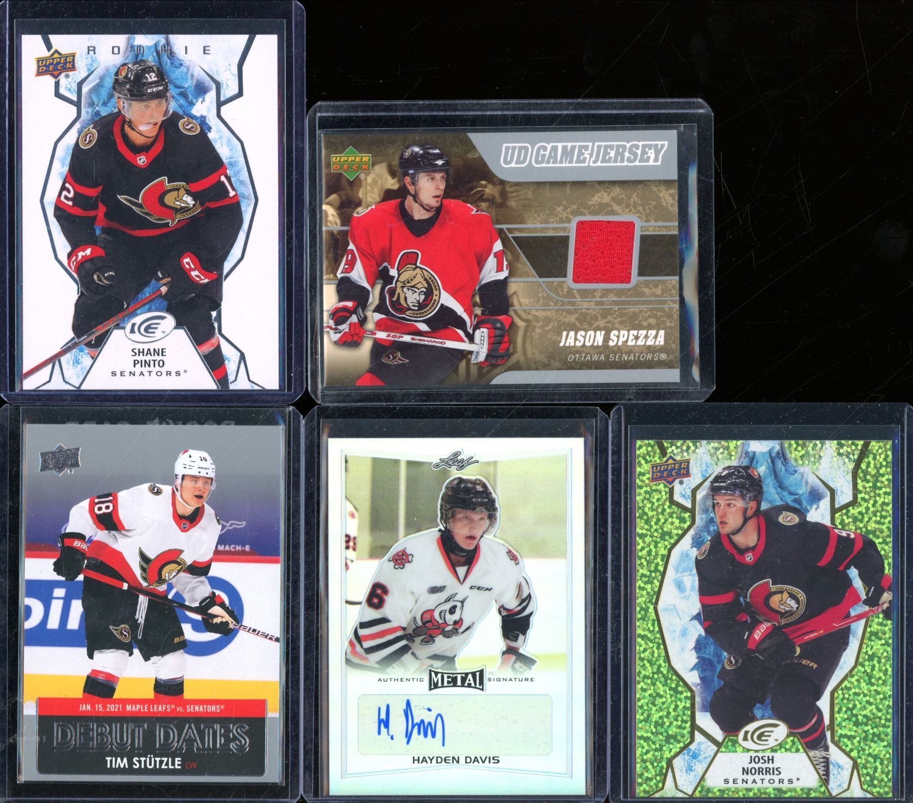 5 Hockey Cards Josh Norris, Tim Stutzle, Shane Pinto, Hayden Davis ...