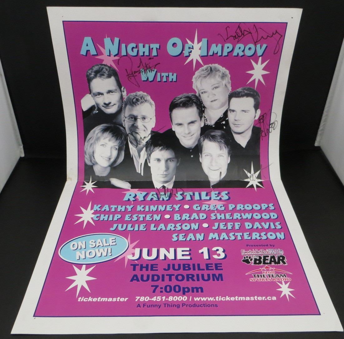 A Night Of Improv Poster 11" x 17" With 6 Autographs Ryan Stiles, Kathy ...