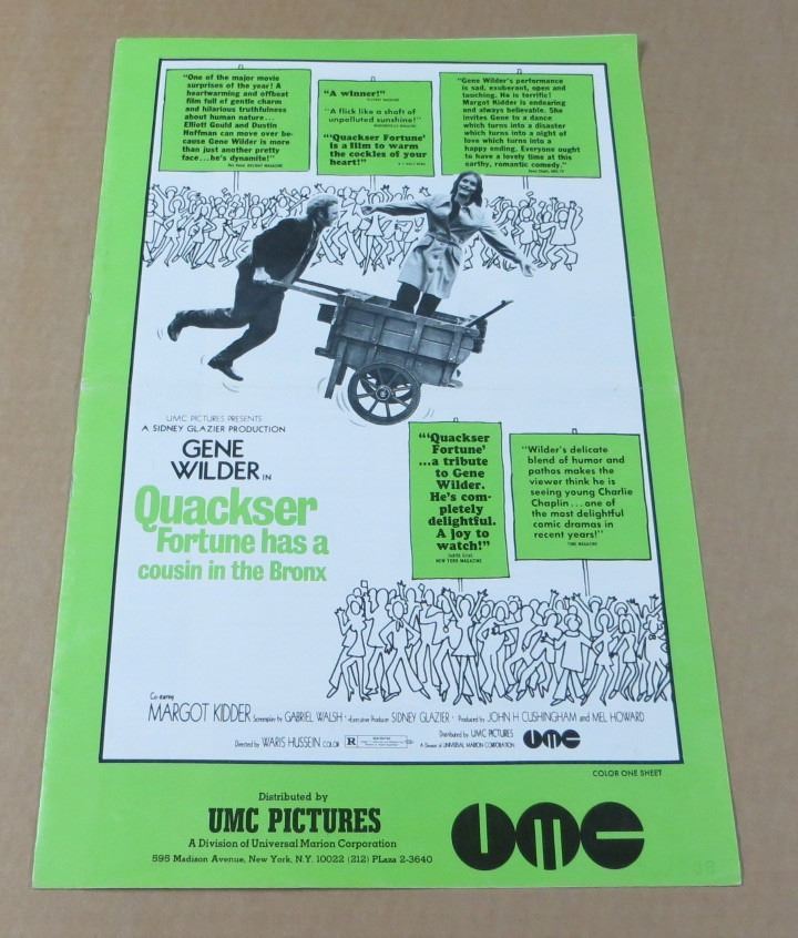 Vintage 1970 Quackser Fortune Has a Cousin in the Bronx Original Movie ...