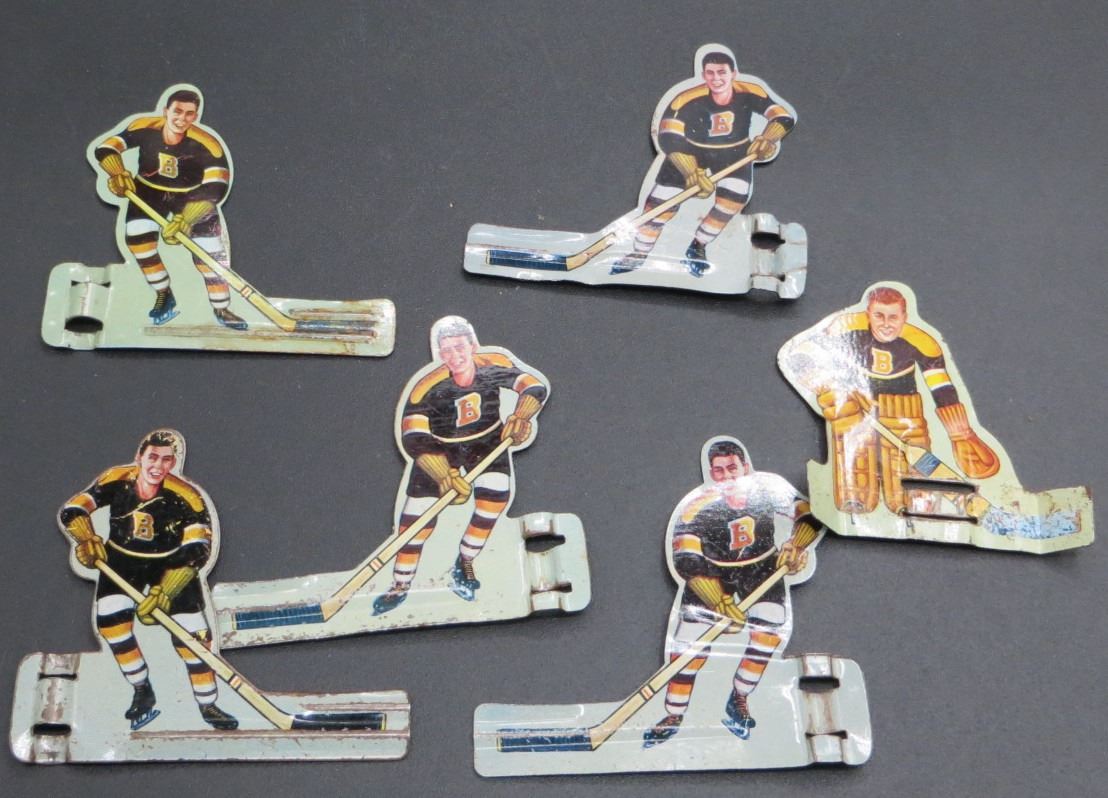 Vintage Metal Boston Bruins Table Hockey Figures Complete Set Of 6