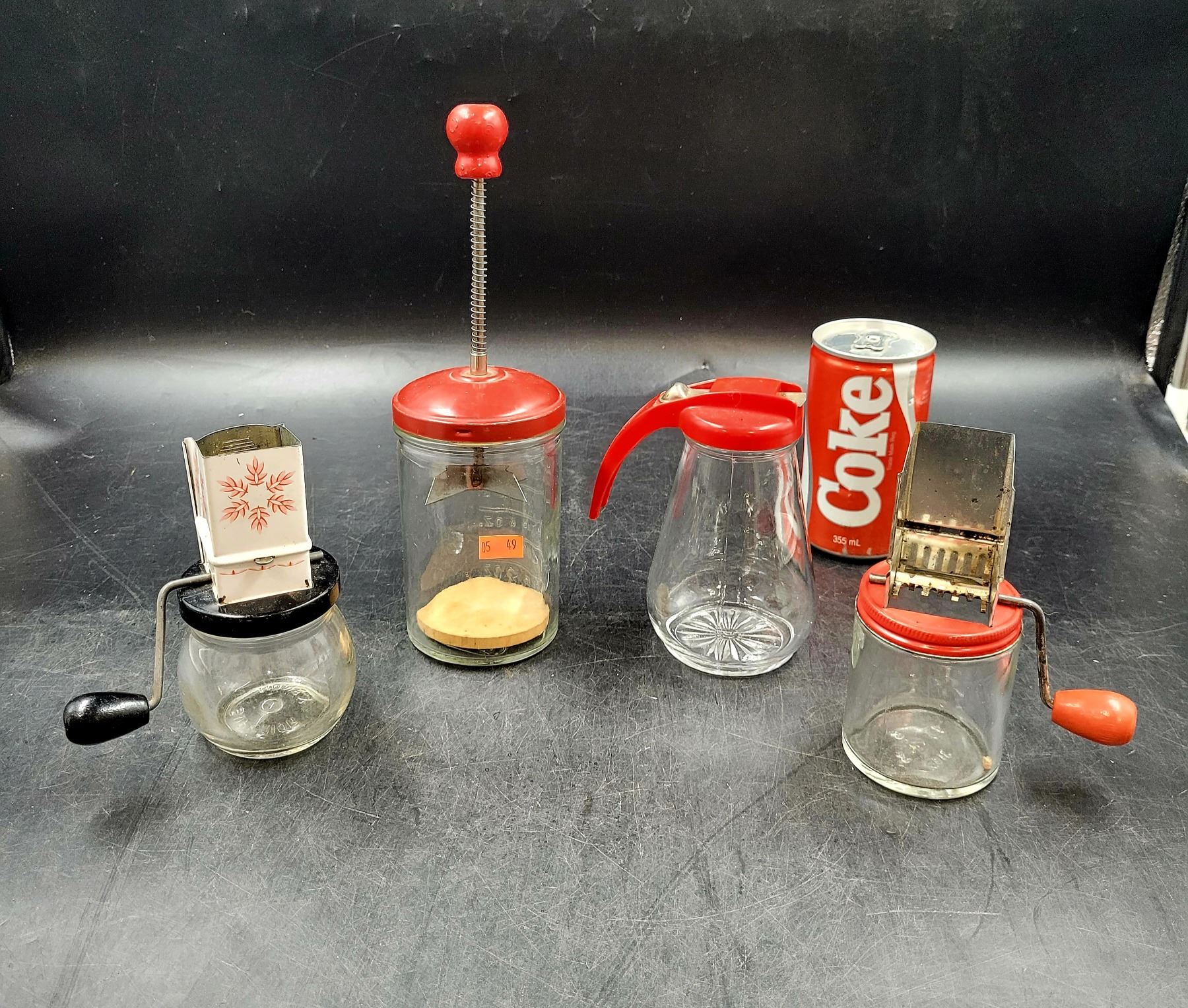 Vintage Nut Grinders/Choppers & Syrup Jug