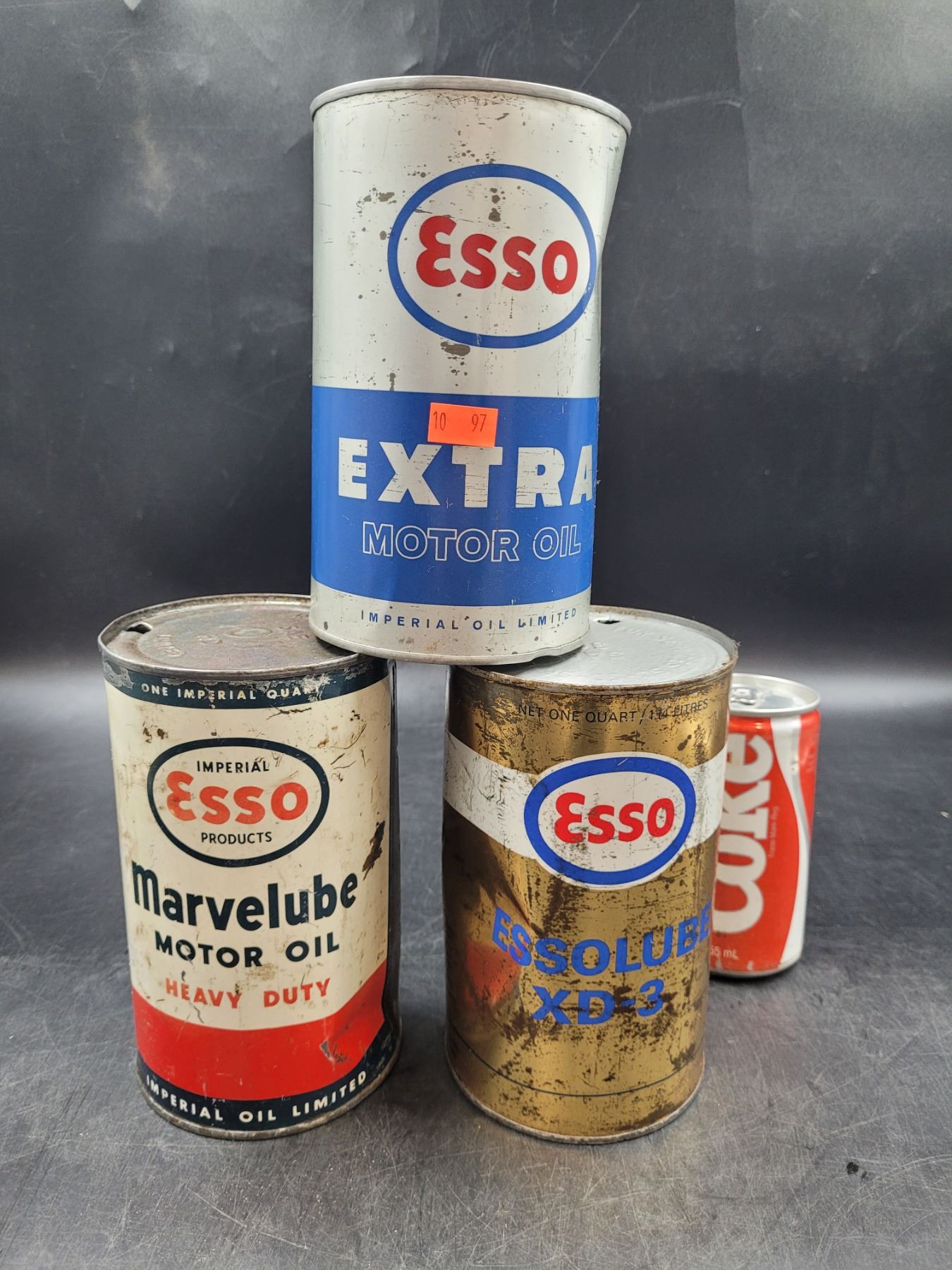 Vintage Esso Motor Oil Cans