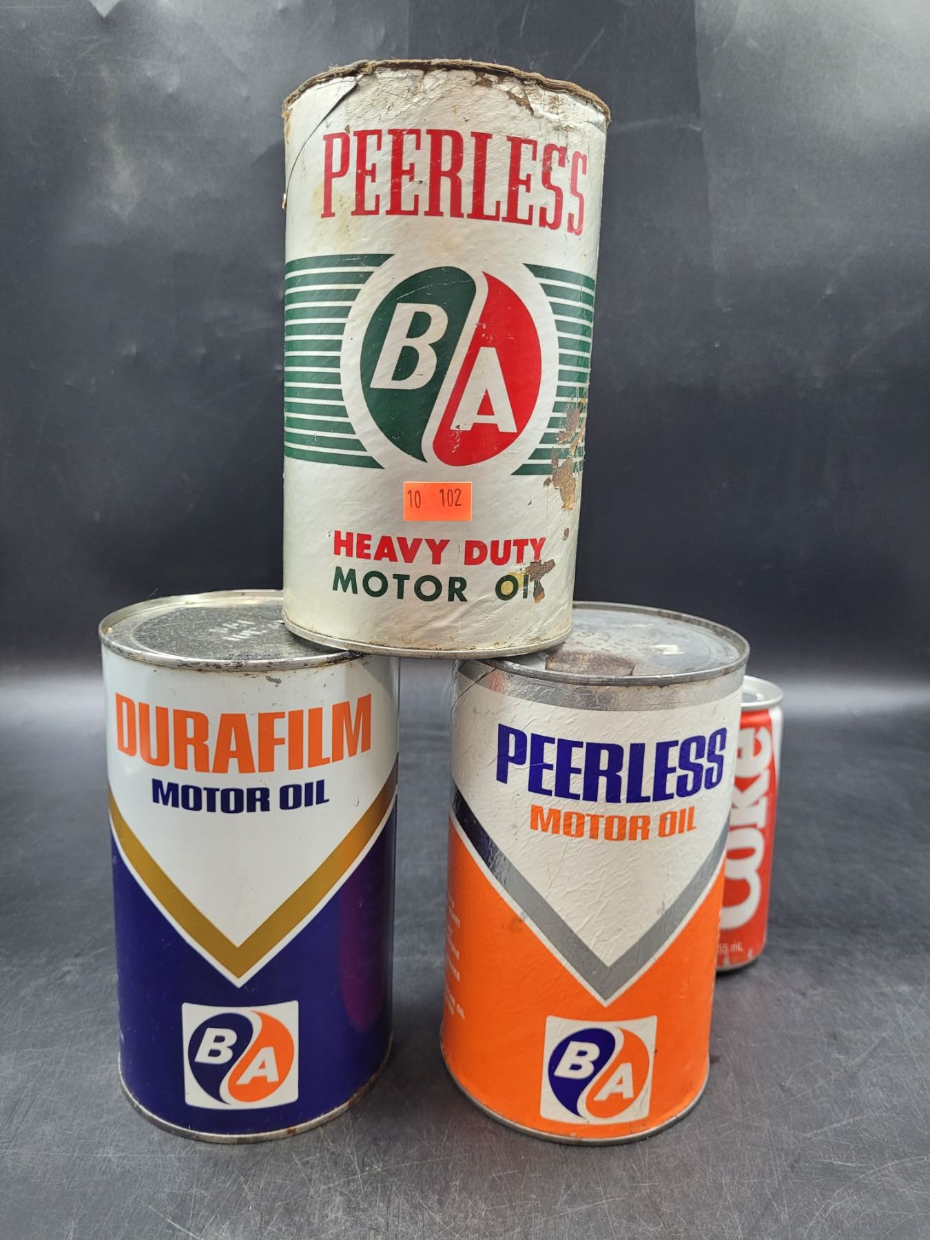 Vintage BA Motor Oil Cans