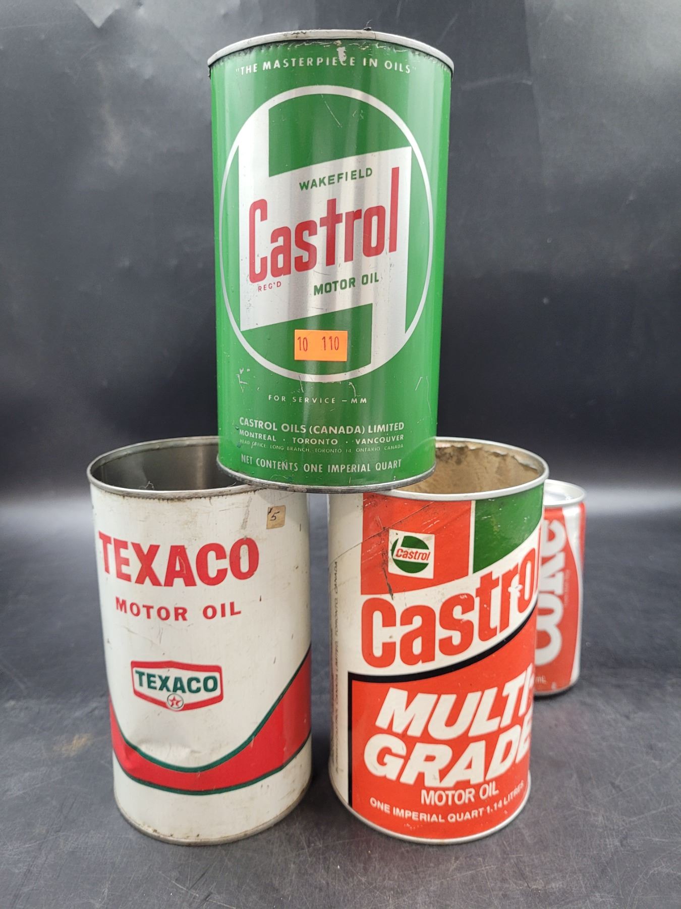 Vintage Castrol & Texaco Motor Oil Cans