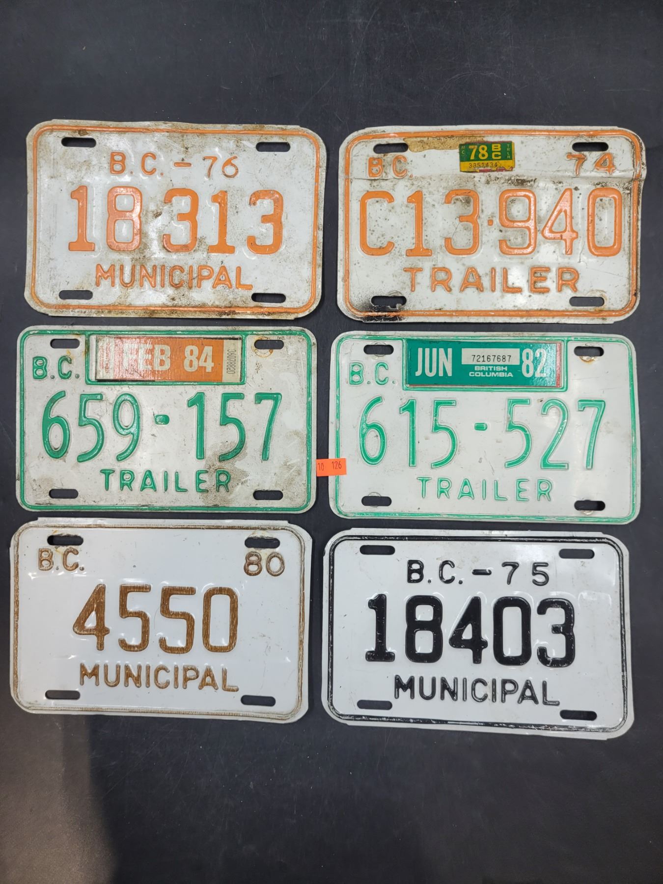 Vintage British Columbia Municipal & Trailer License Plates