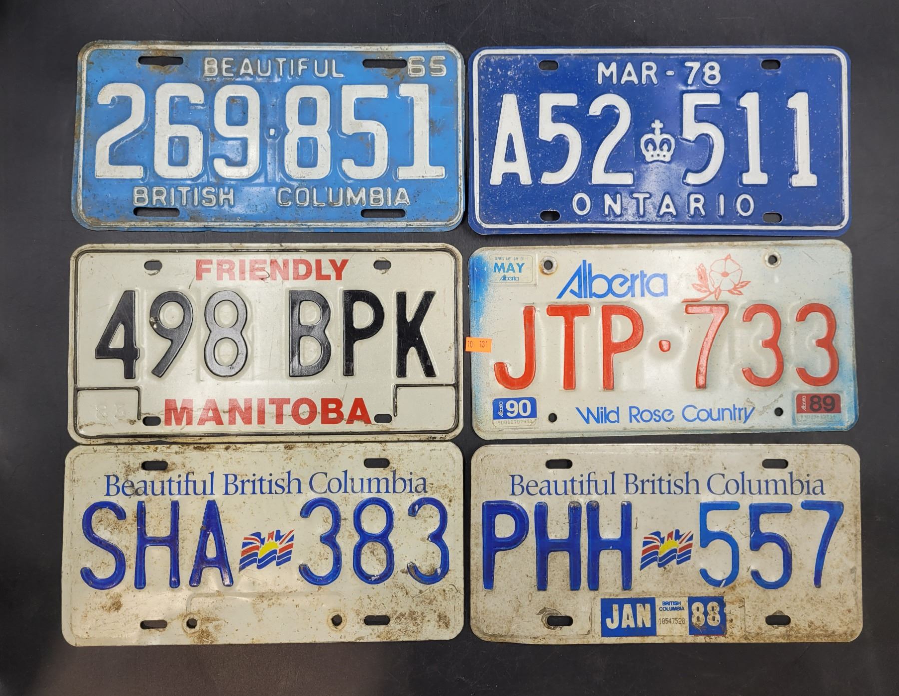 Vintage Canadian License Plates