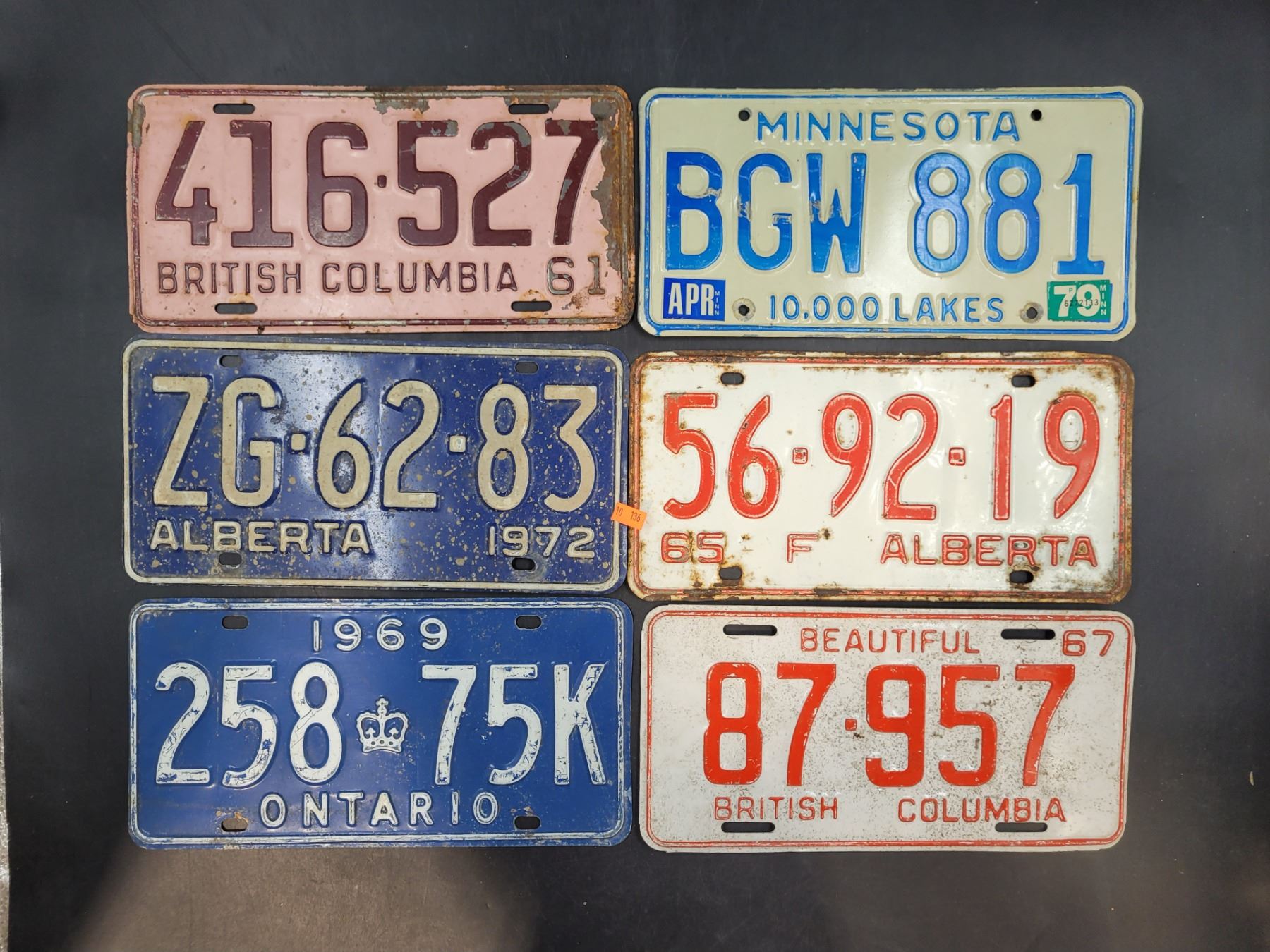 Vintage Canada & US License Plates