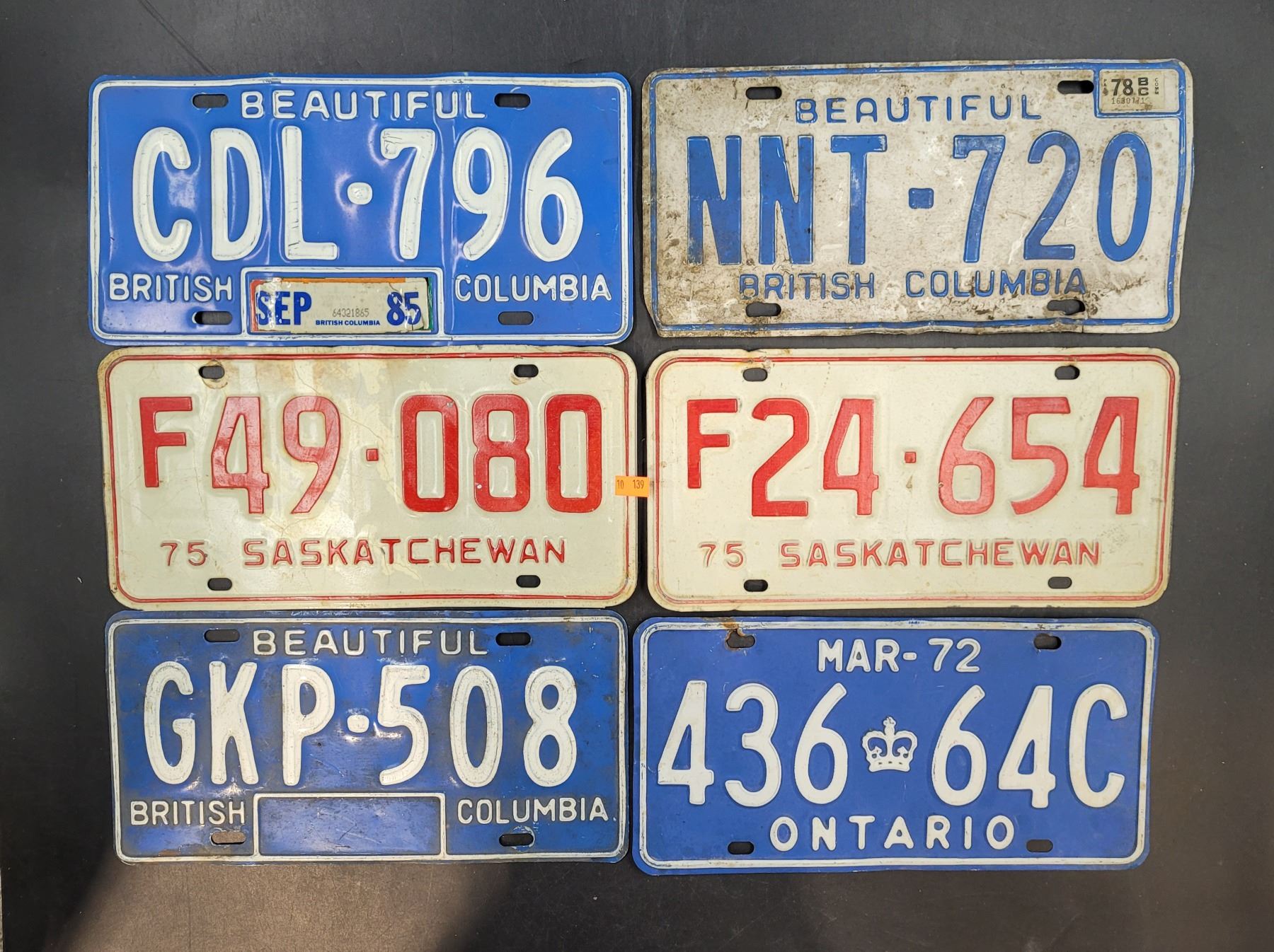 Vintage Canadian License Plates