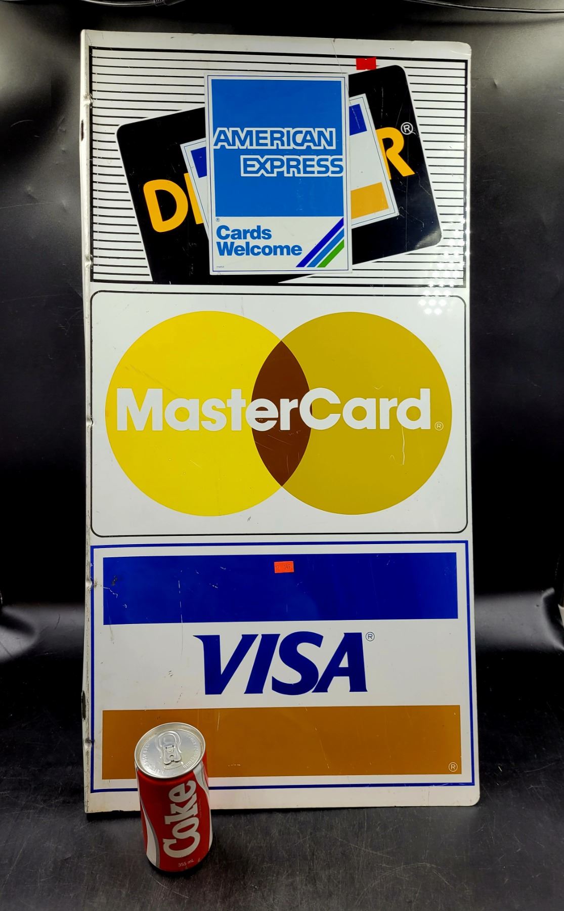 Tin Credit Card Sign