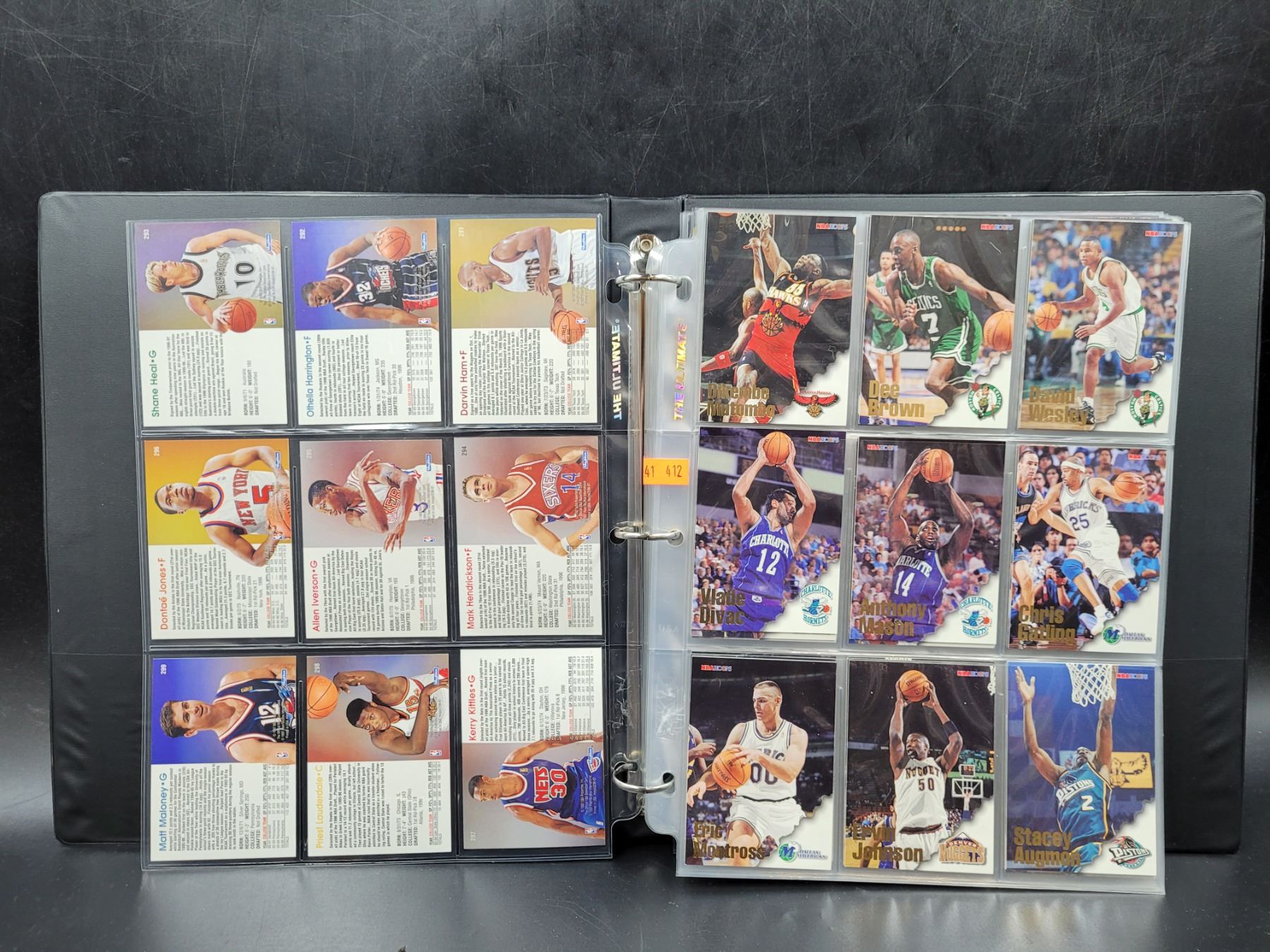 Binder of Vintage Basketball Sports Cards