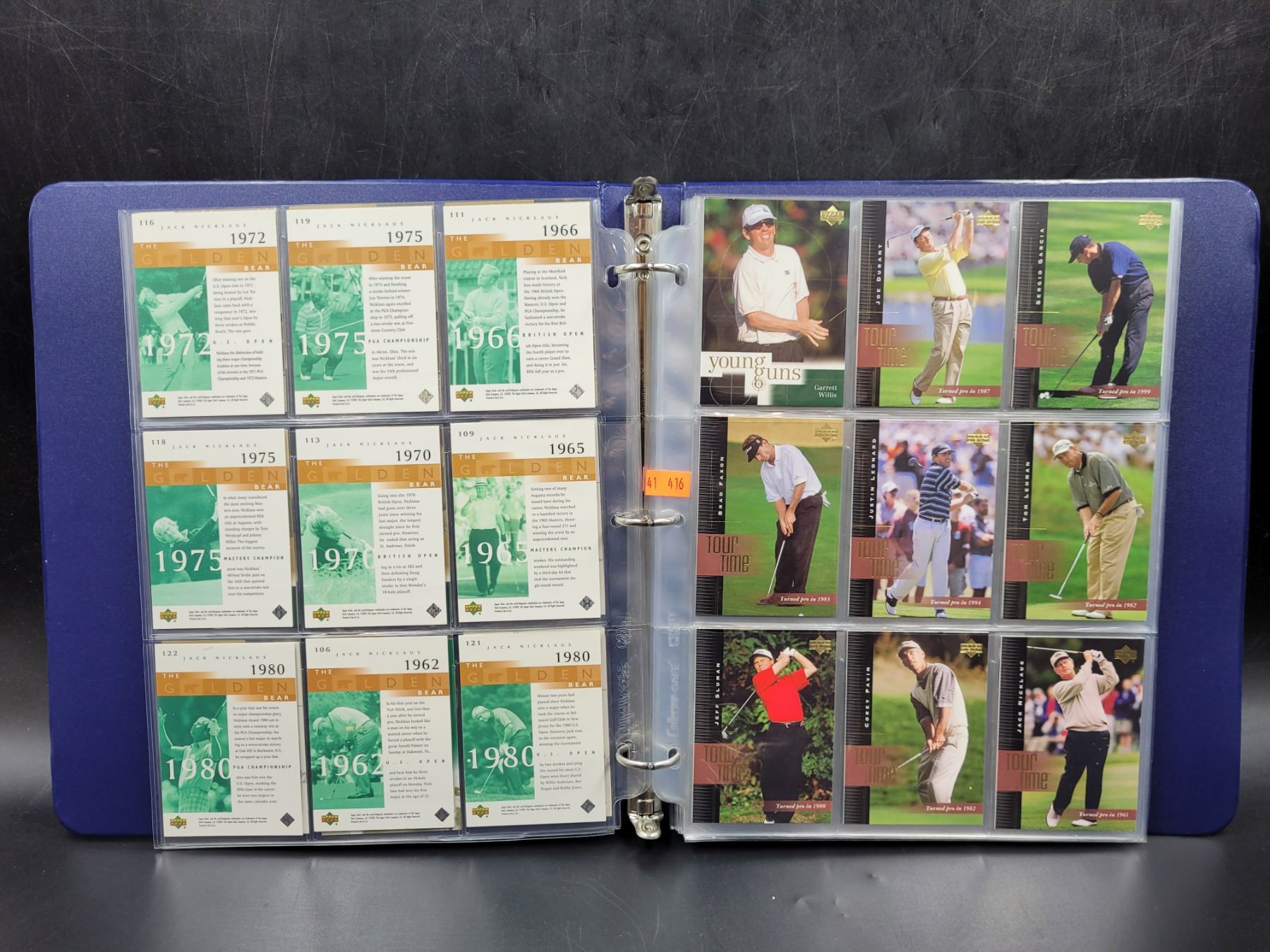 Binder of Vintage PGA Golf Cards