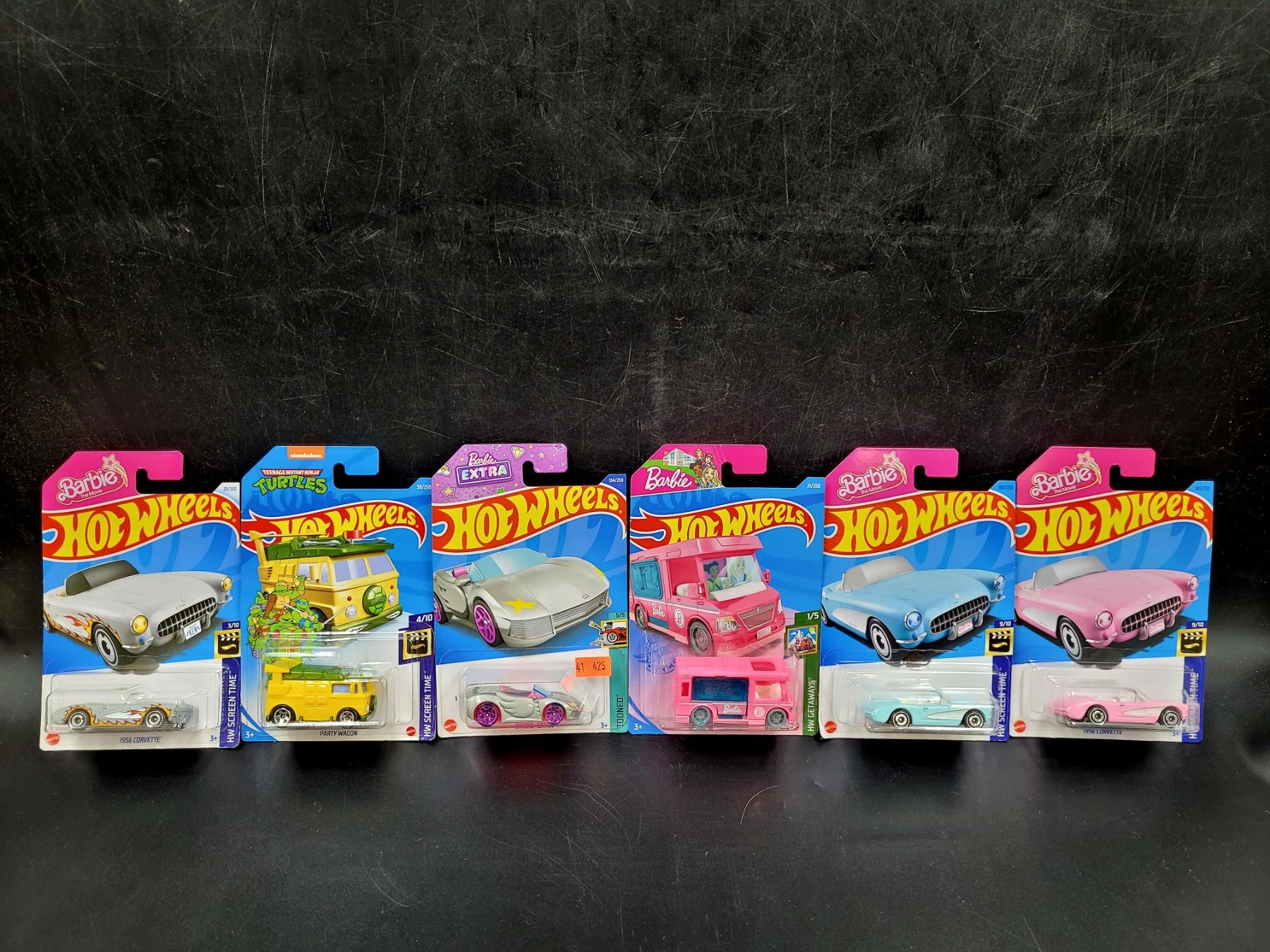 6 Sealed Barbie and Ninja Turtles Hot Wheels