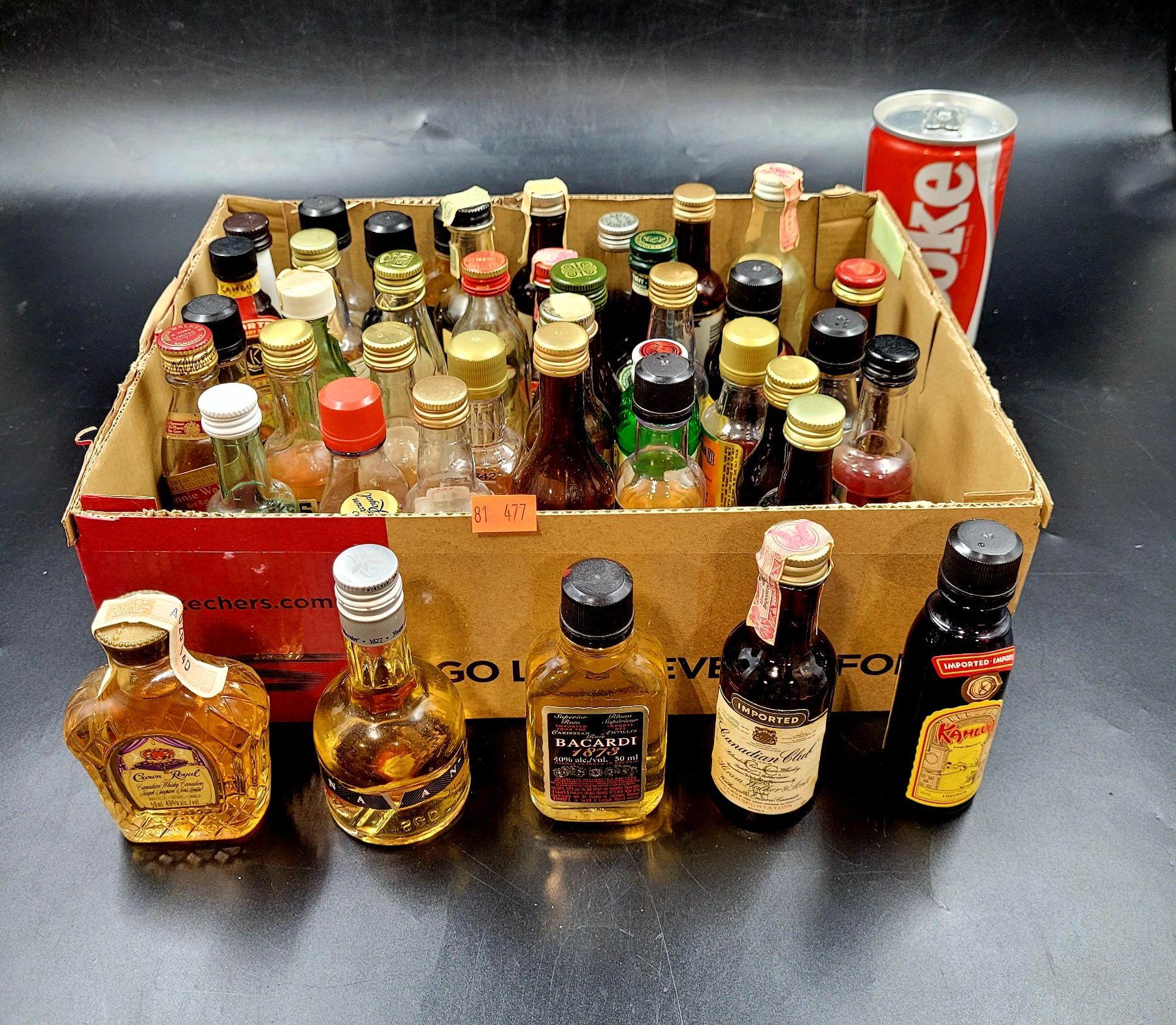 Box Lot of Mini Liquor Bottles